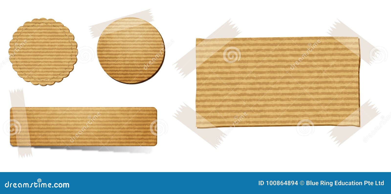 Different Designs of Labels with Cardboard Texture Stock Vector ...