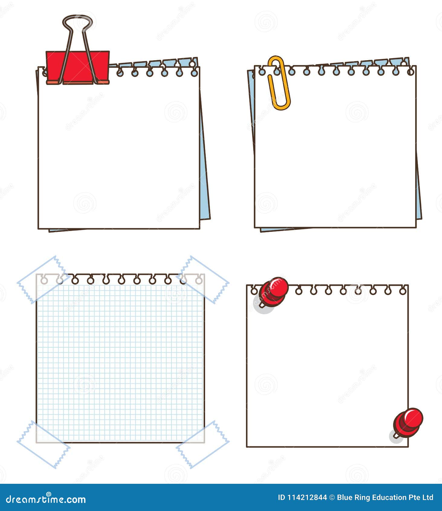 Different Designs of Notes on White Background Stock Vector ...