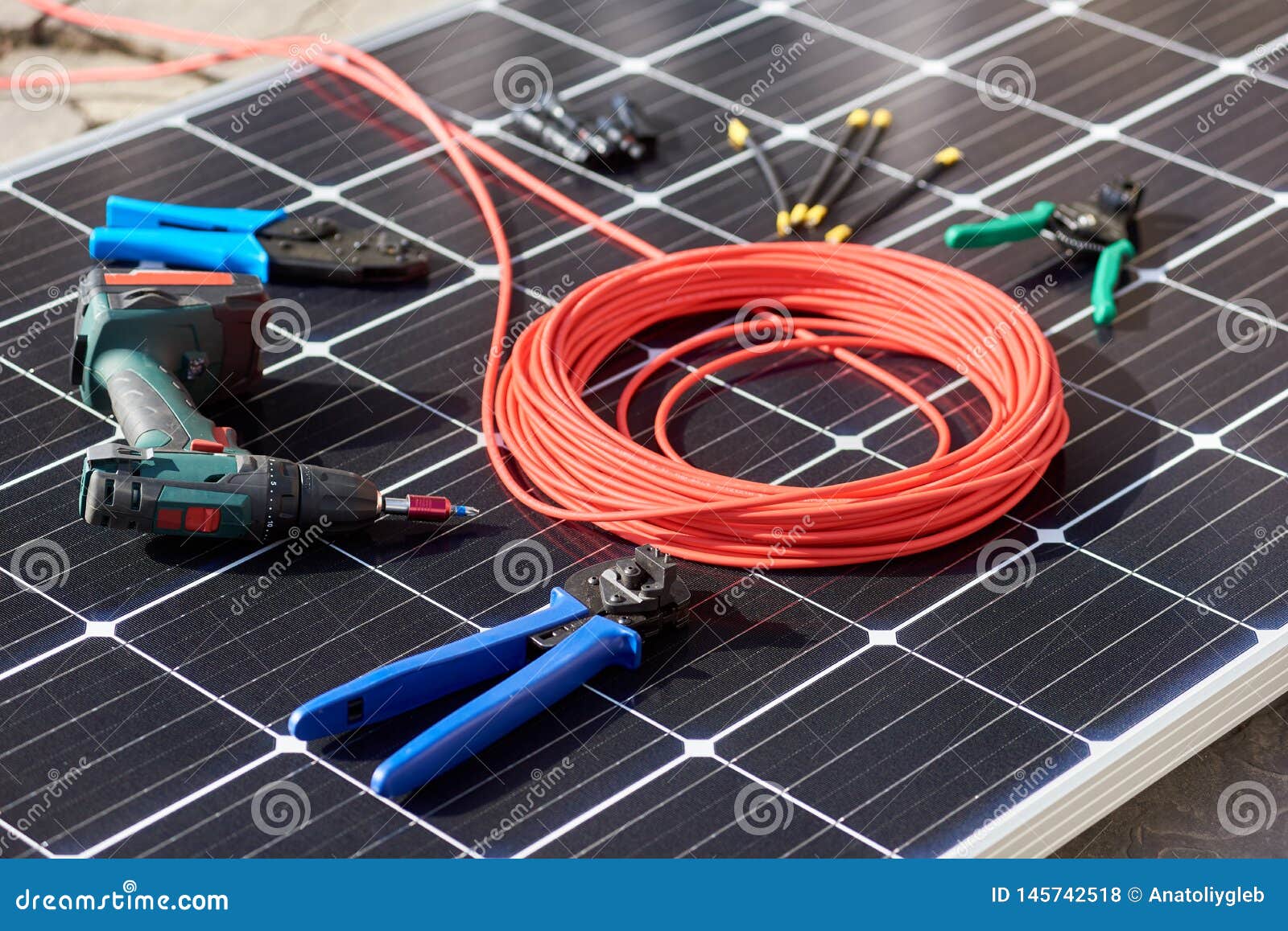 Different Details, Instruments for Installing Solar System Stock Photo ...