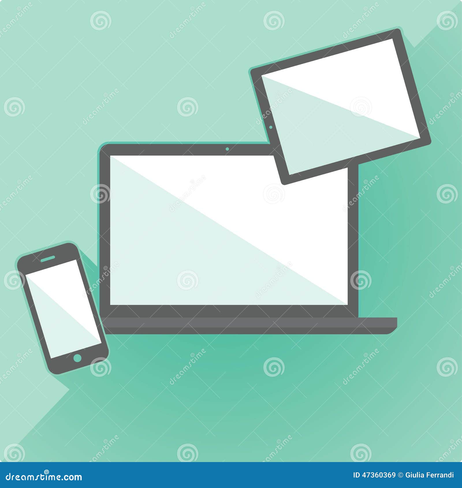 Different devices stock vector. Illustration of mobile - 47360369