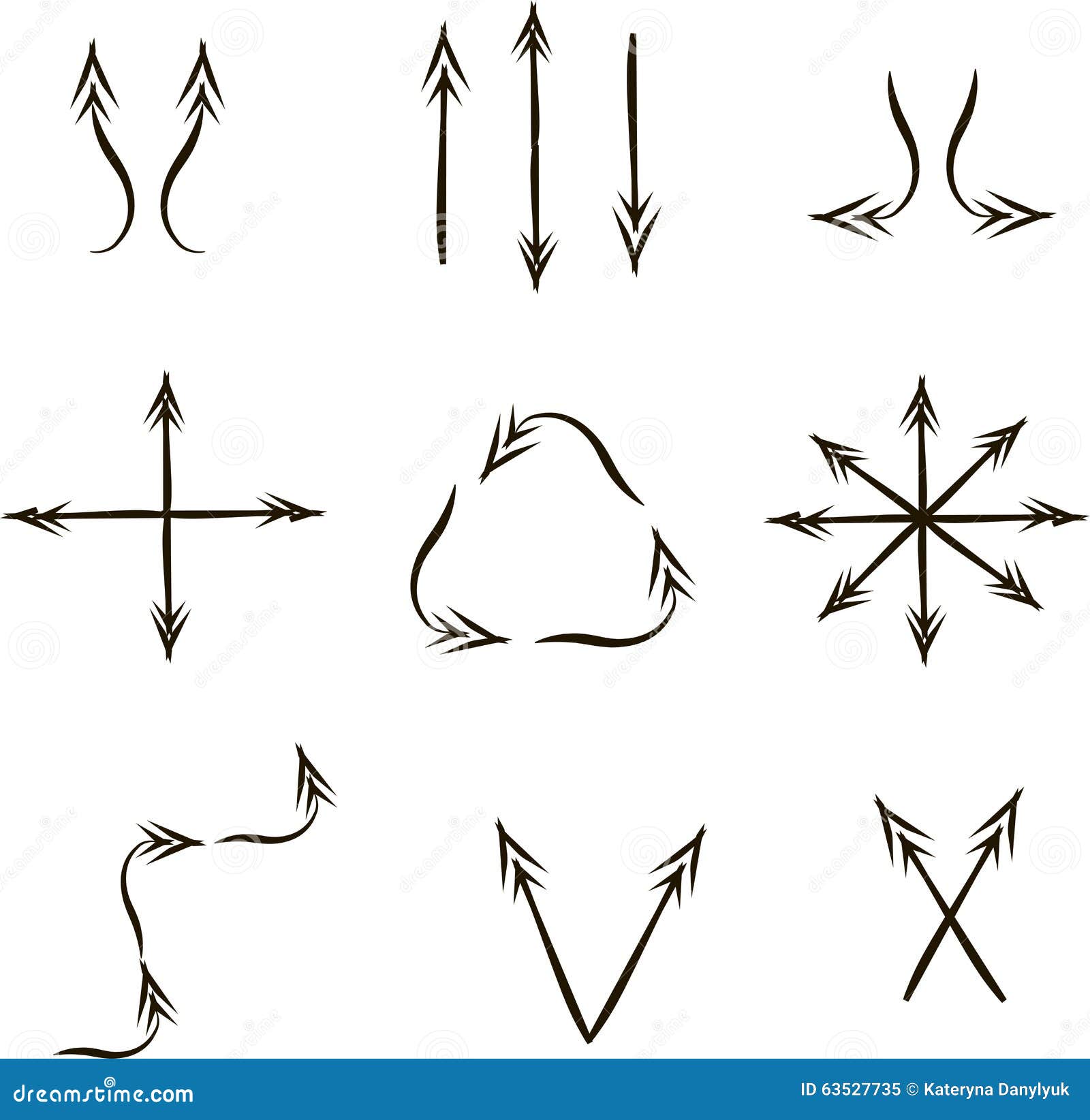 Different Direction Arrows, Graphics, Black on White Stock Vector ...
