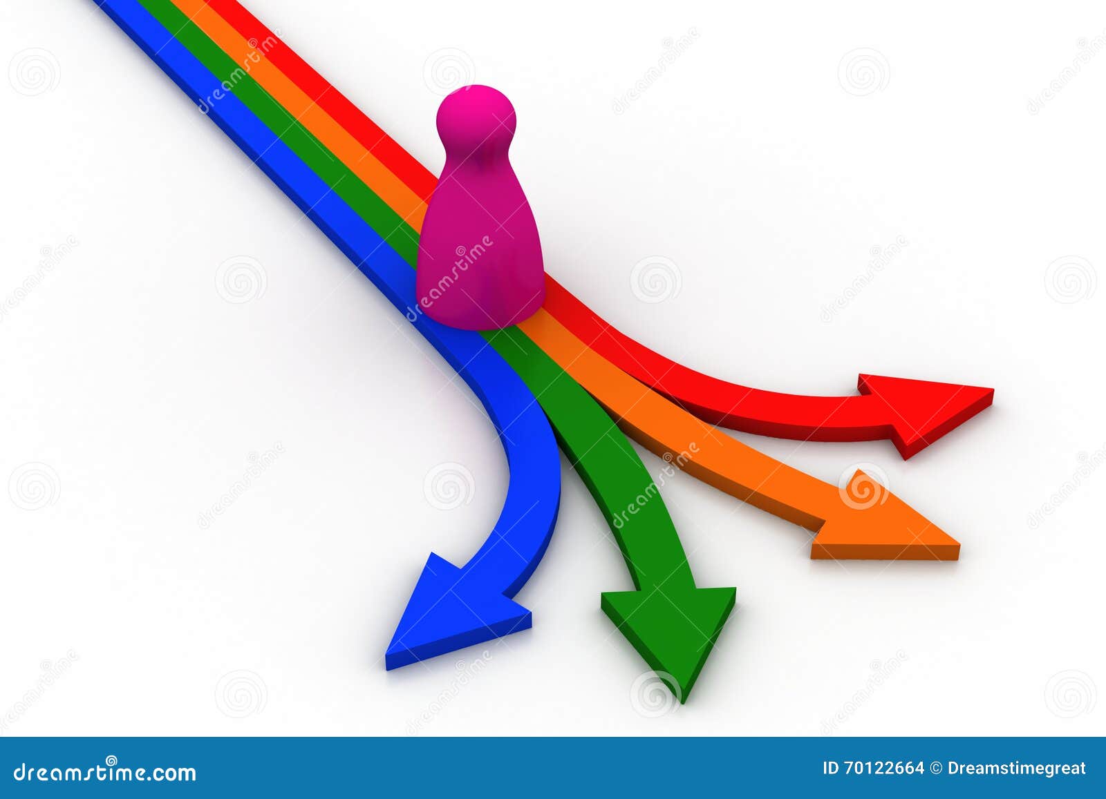 Different Direction Arrows with Man Icon Stock Illustration ...