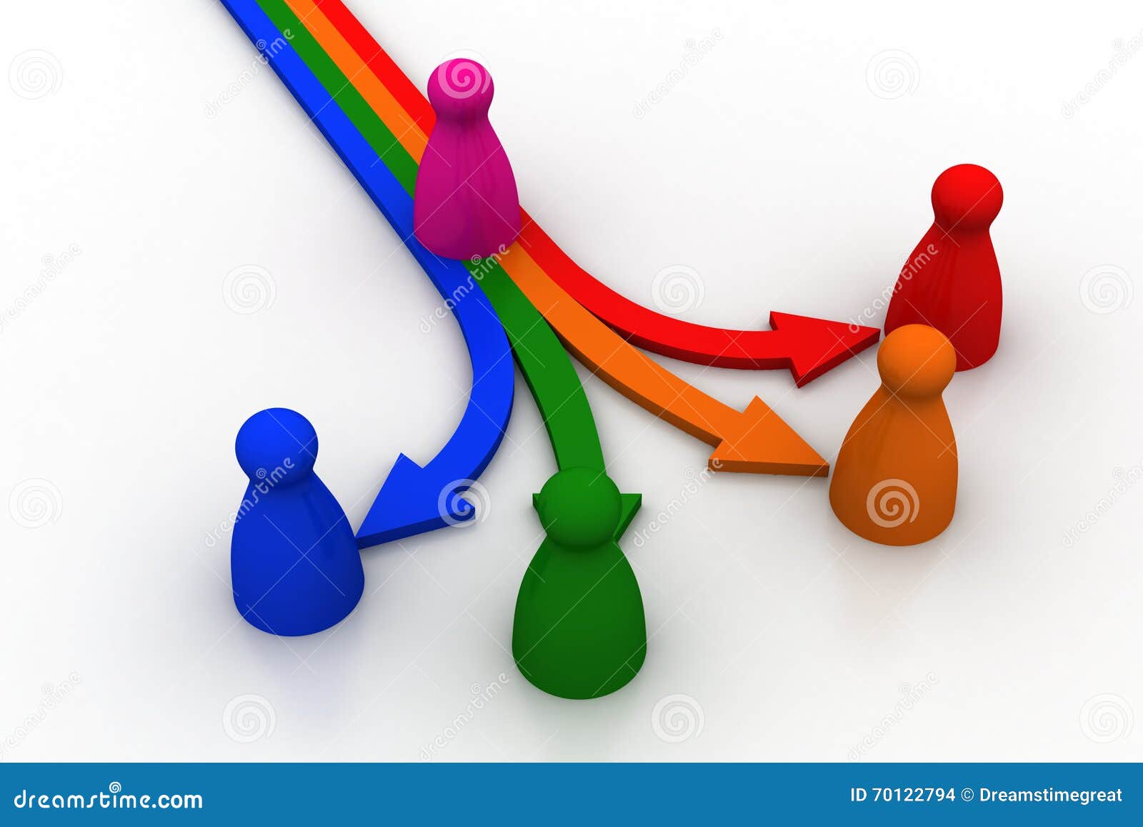 Different Direction Arrows with Peoples Icon Stock Illustration ...
