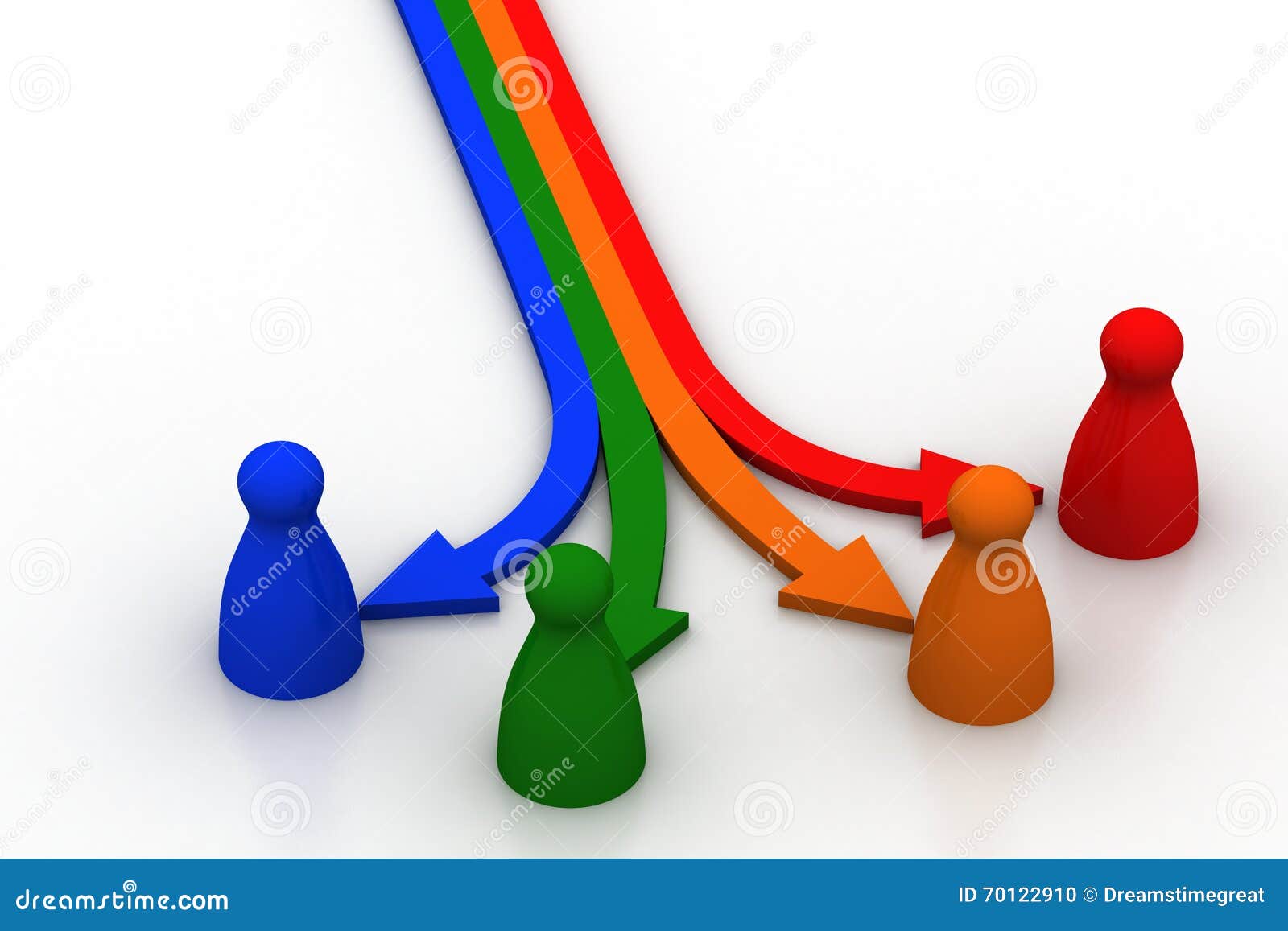 Different Direction Arrows with Peoples Icon Stock Illustration ...