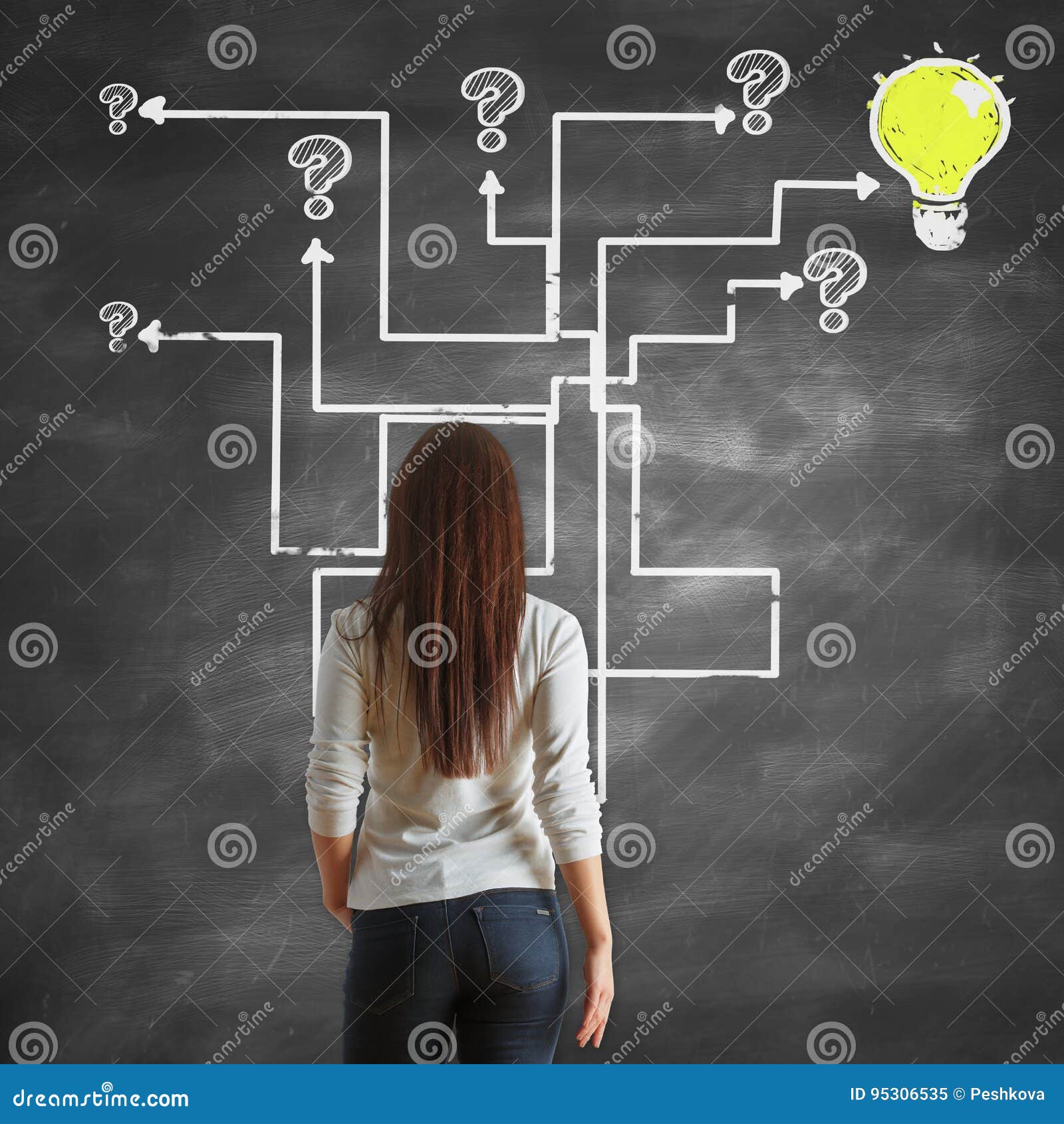 Arrows In Different Directions On A Concrete Wall. Red Arrow, Right ...