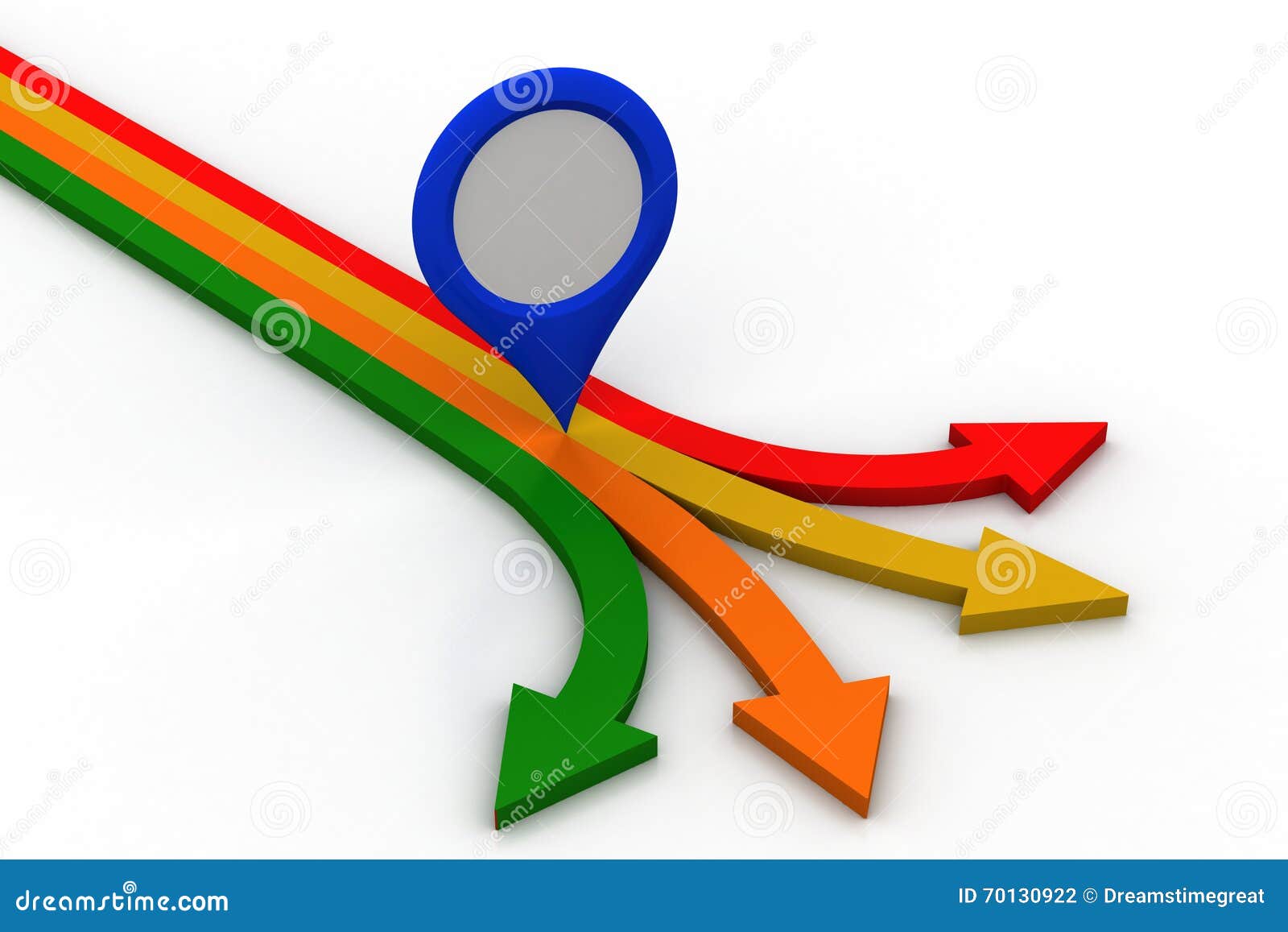 Different Direction with Map Locator Stock Illustration - Illustration ...