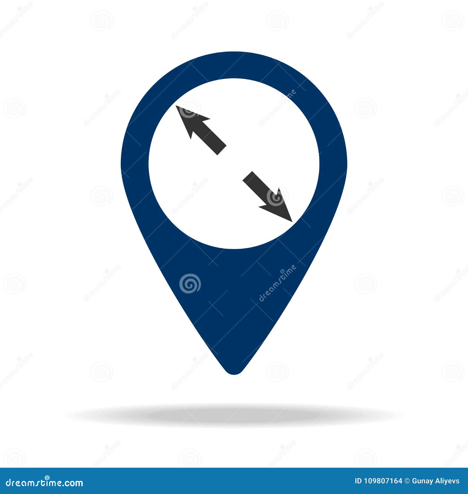 Different Directions in Blue Map Pin Icon. Element of Map Point for ...