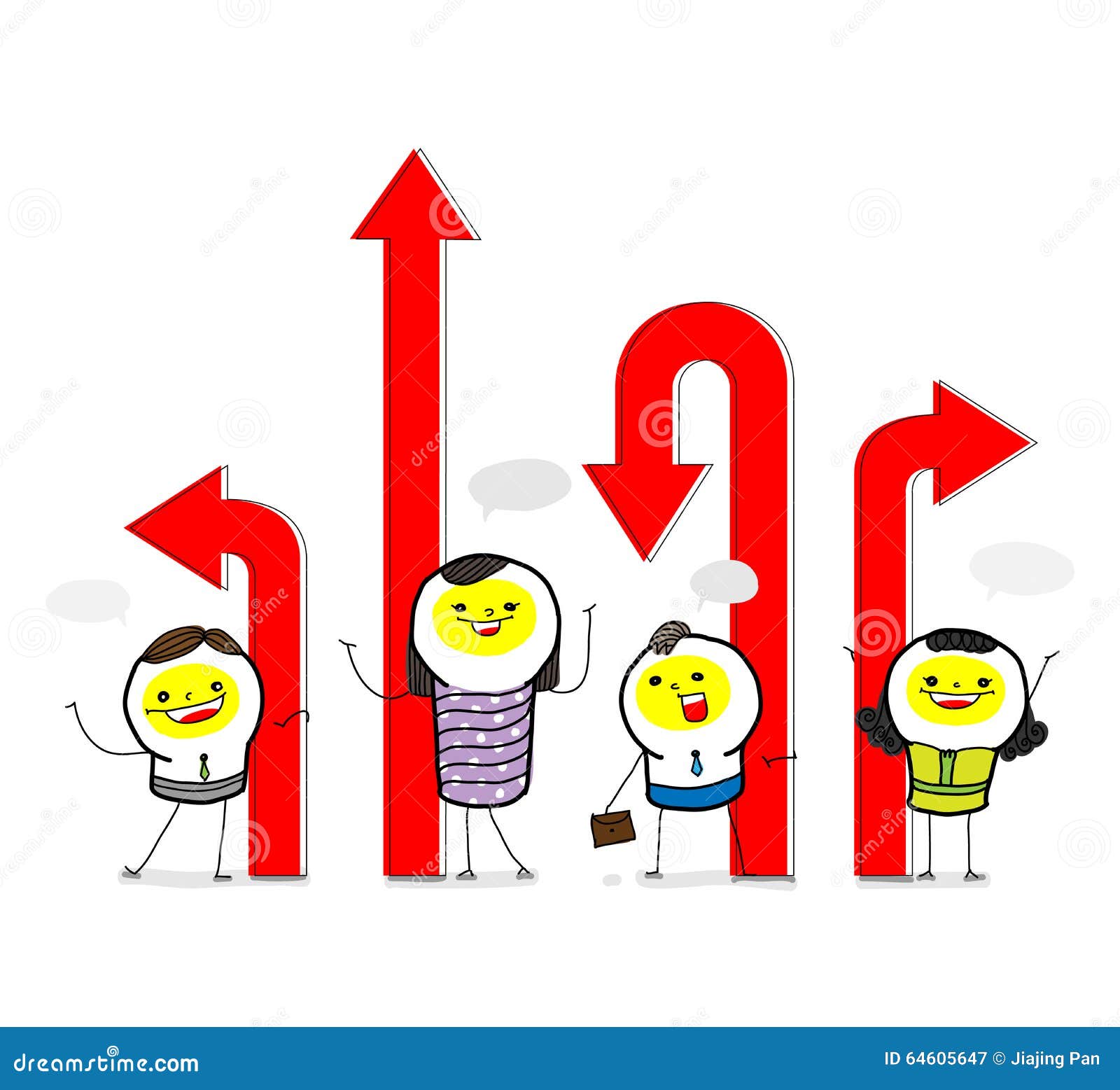 Different directions. stock illustration. Illustration of ideas - 64605647