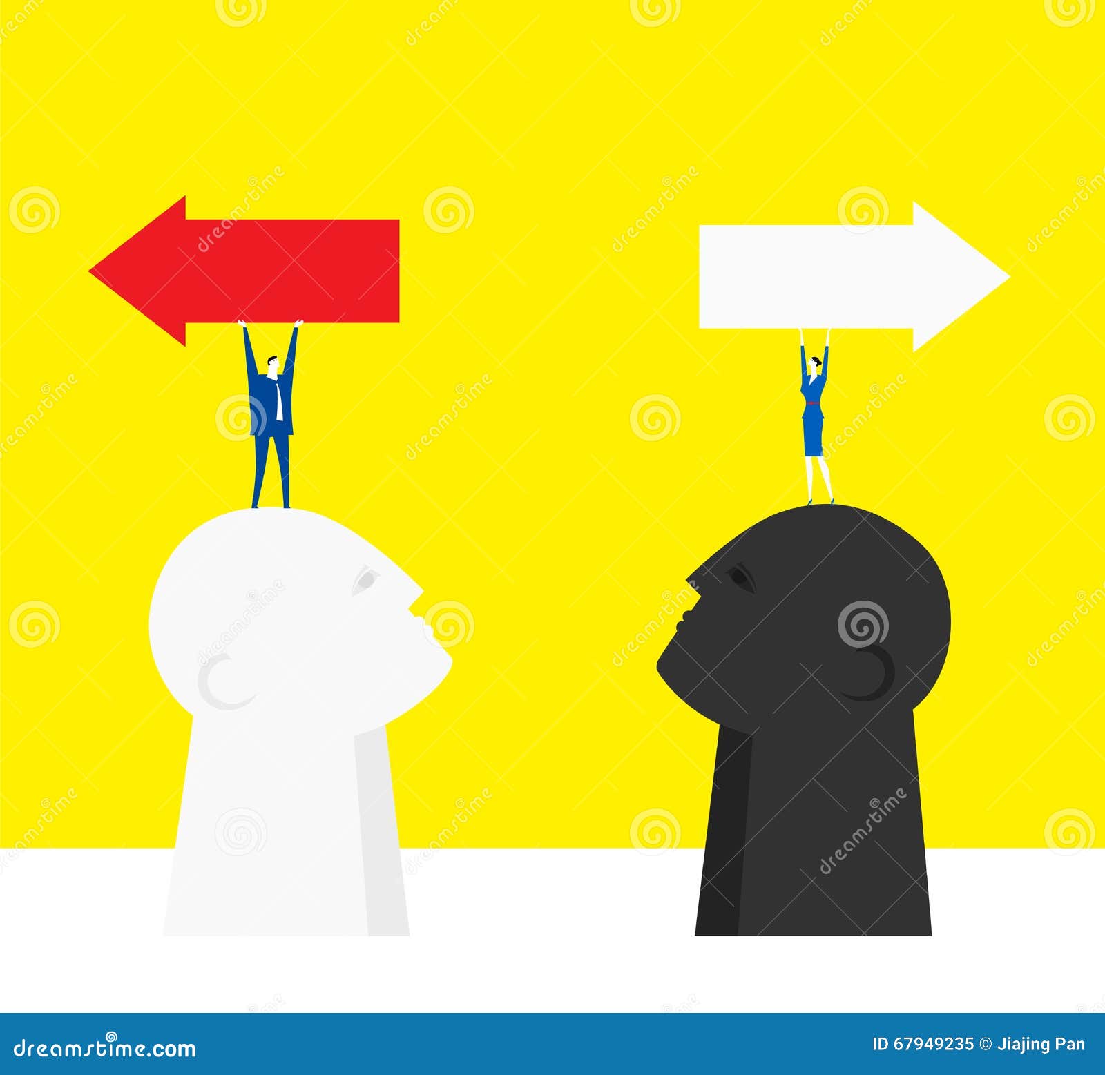 Different directions stock illustration. Illustration of conflict ...
