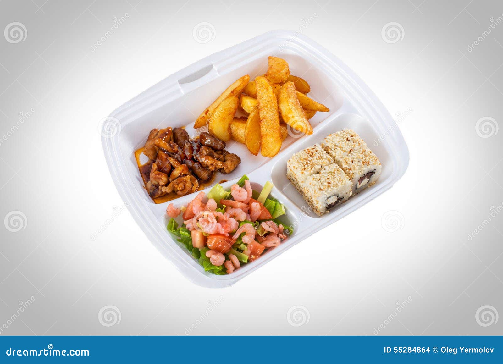 Different Dishes in One Plate Stock Photo - Image of breakfast, plate ...