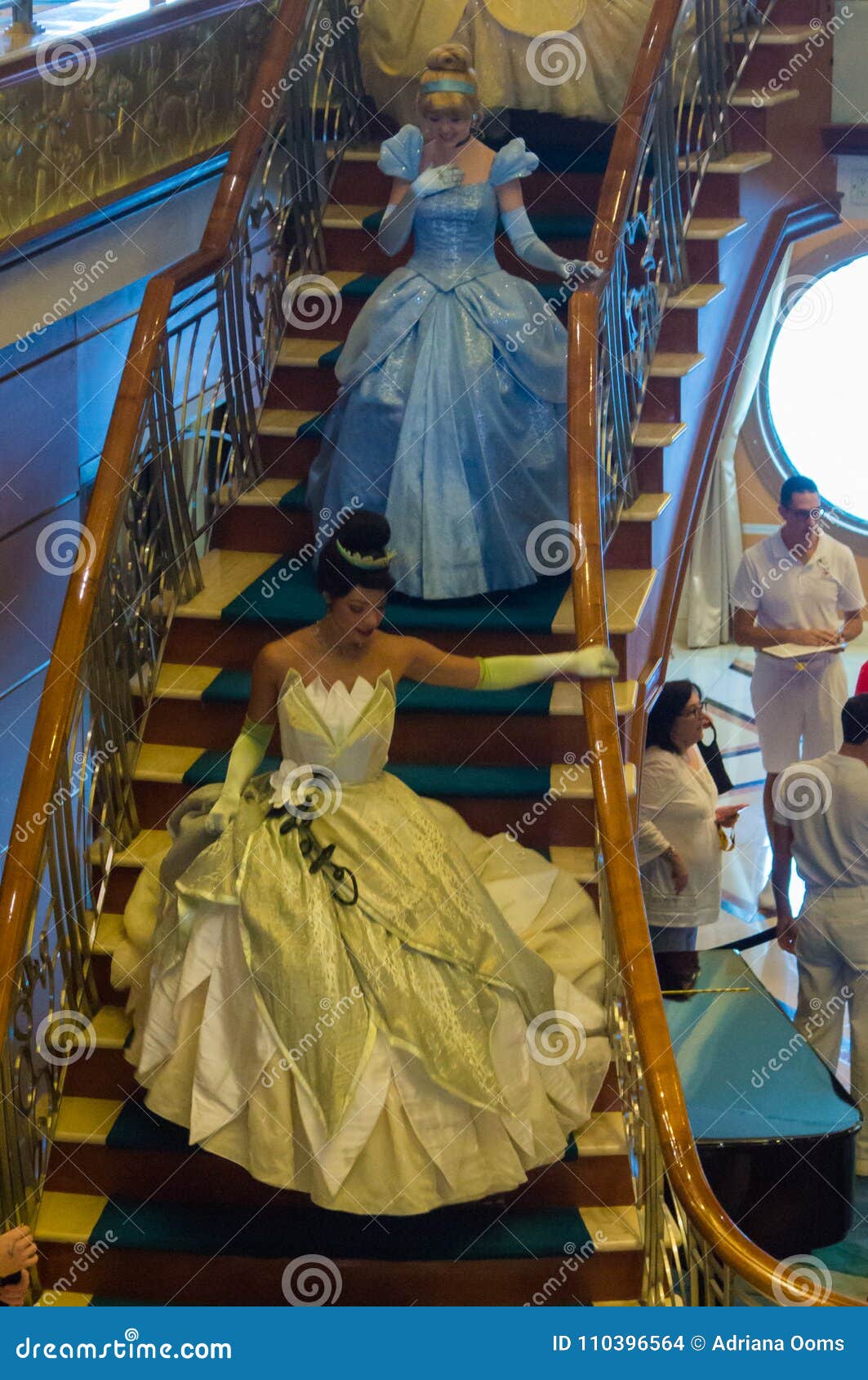 Princesses Going Down the Stairway Editorial Stock Image - Image of ...