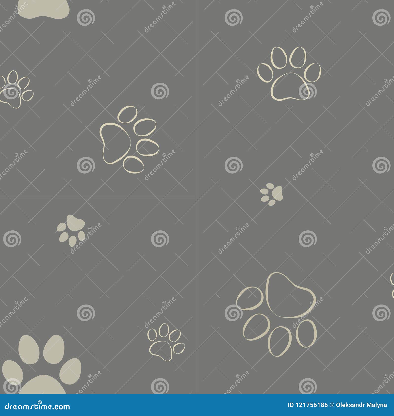 Different Dog Paws on a Beige Background Stock Vector - Illustration of ...