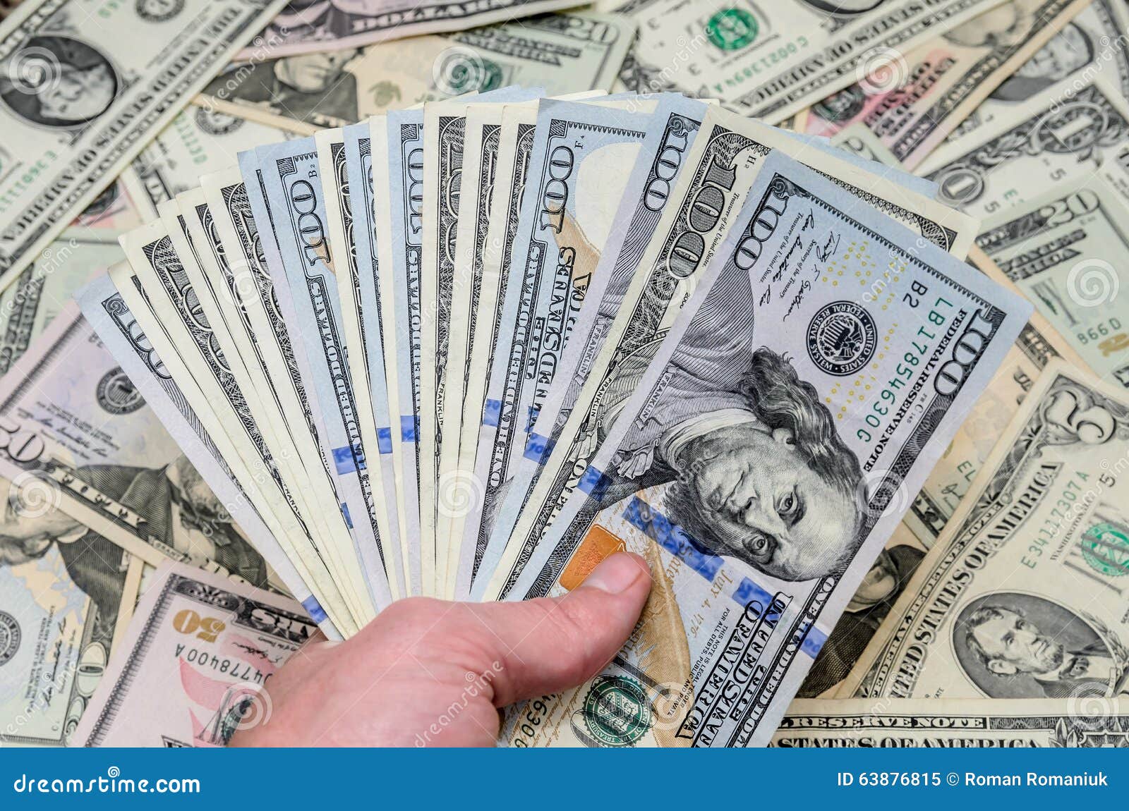 Different dollar bills stock image. Image of dollar, financial - 63876815