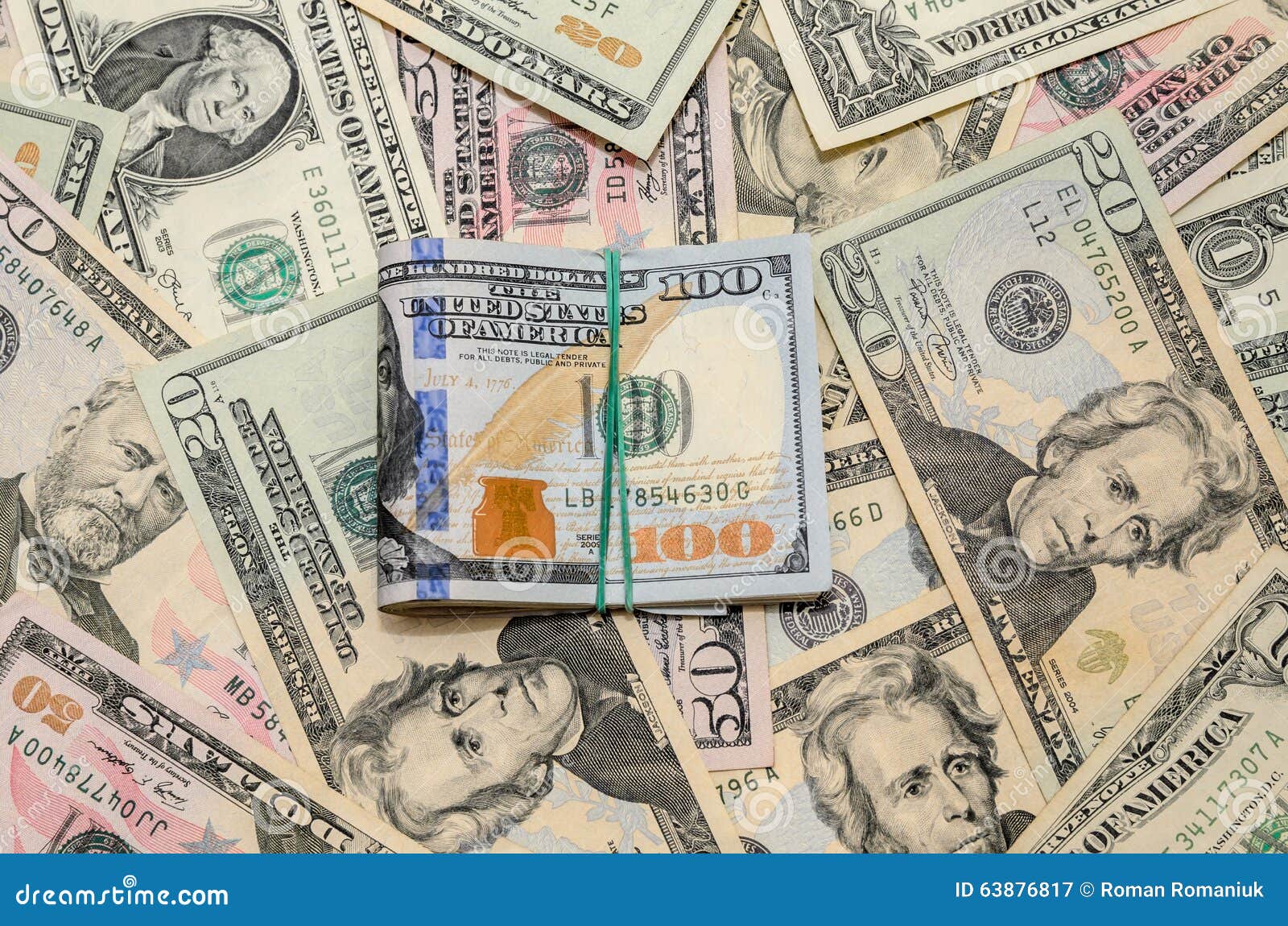 Different dollar bills stock image. Image of america - 63876817