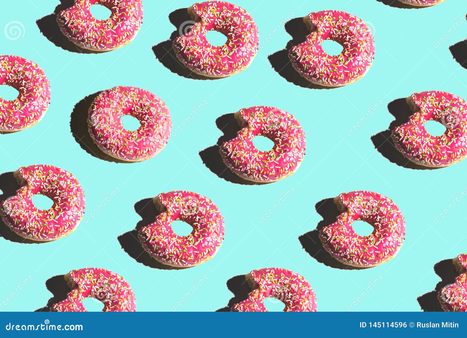Donuts on a Bright Color Background. Bright Collage Stock Photo - Image ...