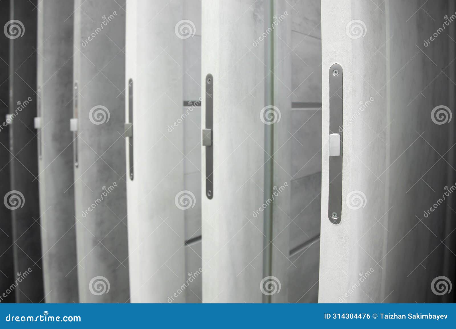 Different Doors in the Hardware Store . Soft Focus Stock Photo - Image ...