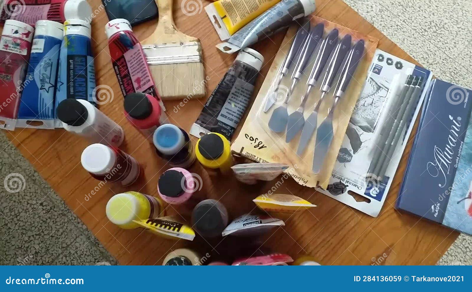 Different drawing tools stock video. Video of drawing - 284136059