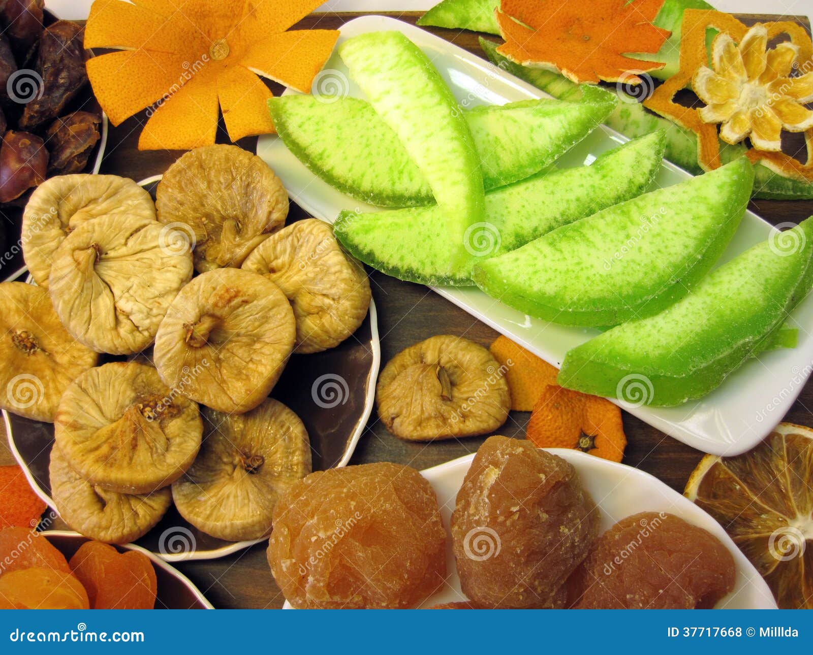 Different Dried Fruits Pattern Stock Photo - Image of closeup, nature ...