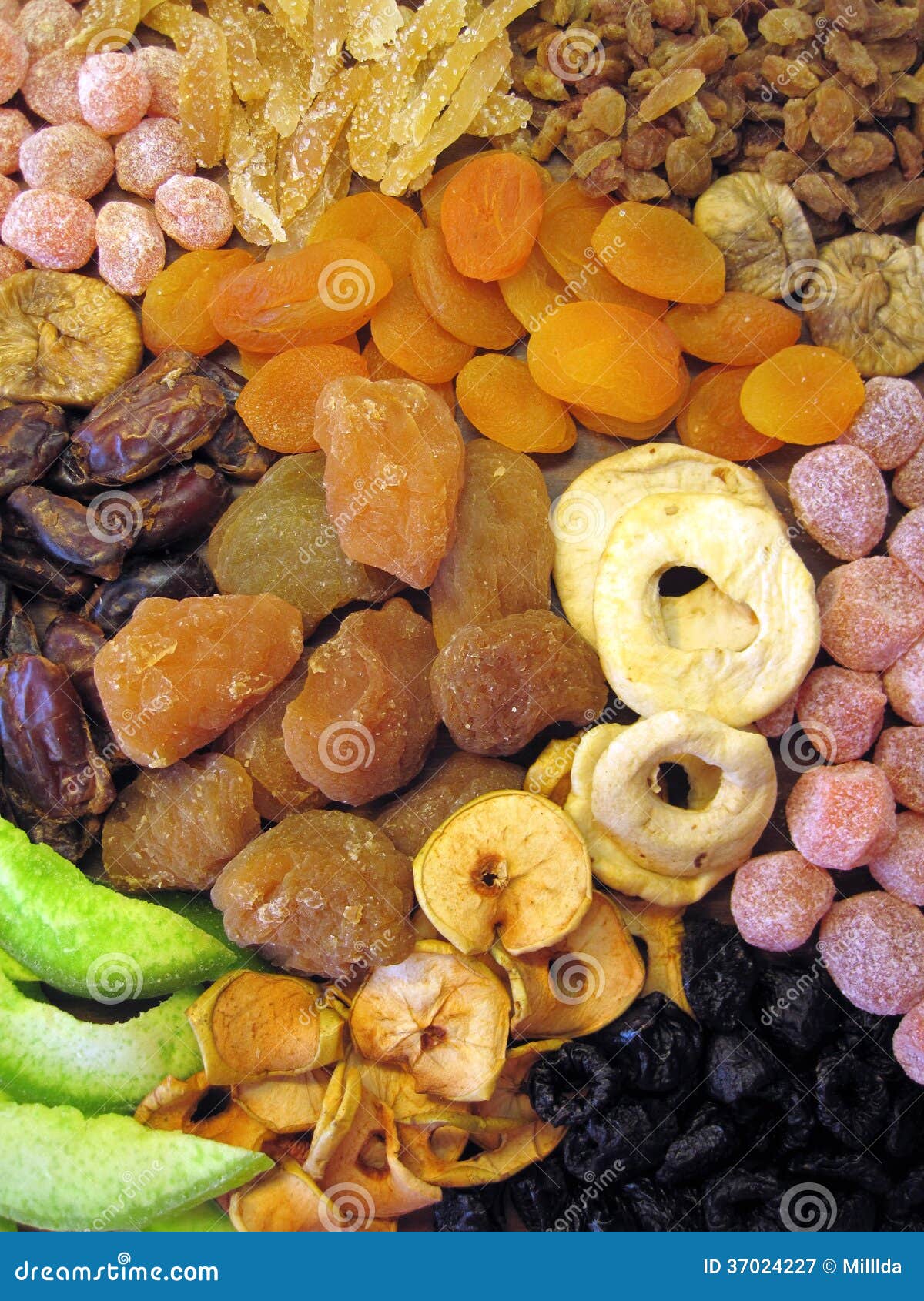 Different Dried Fruits Pattern Stock Image - Image of aromatic, ginger ...