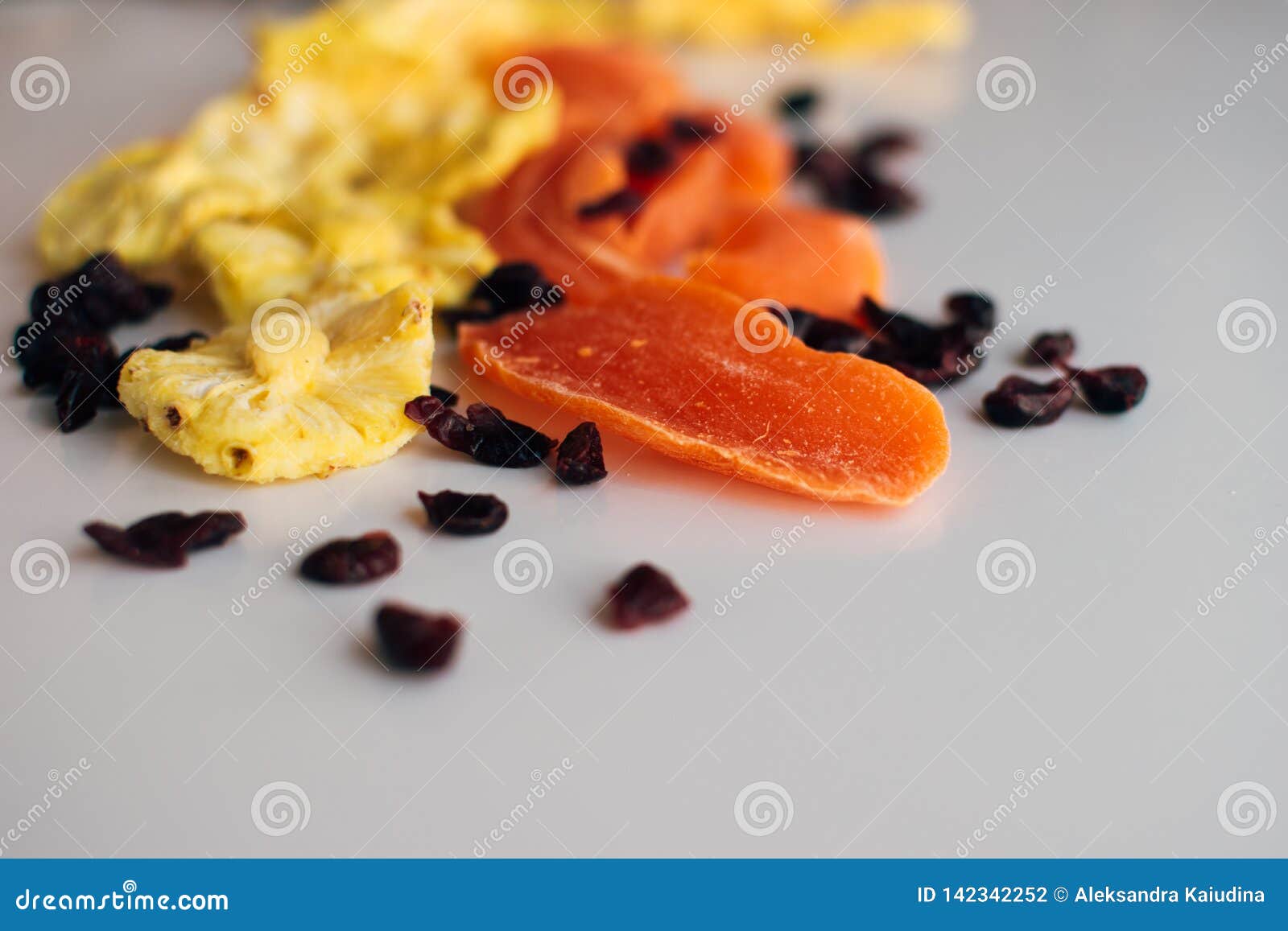 Different Dried Fruits Scattered on the Table Surface Stock Photo ...