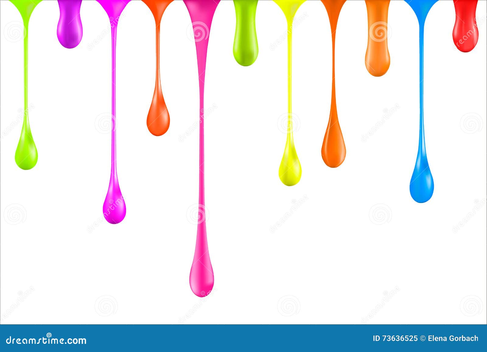 Different Drops. Colorful. 3d Illustration. Vector. . Stock Vector ...