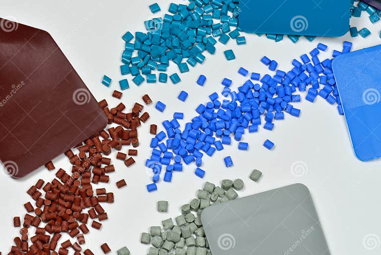 Different Dyed Plastic with Samples Stock Photo - Image of color ...