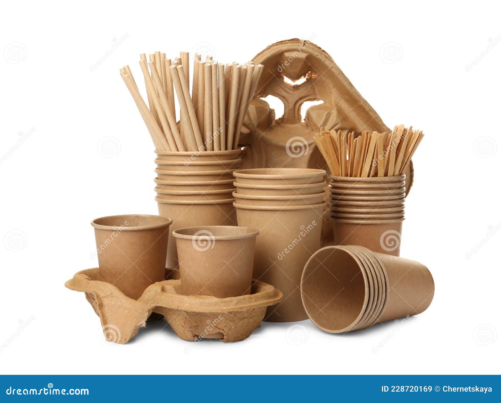 Different Eco Friendly Products on White Background Stock Image - Image ...