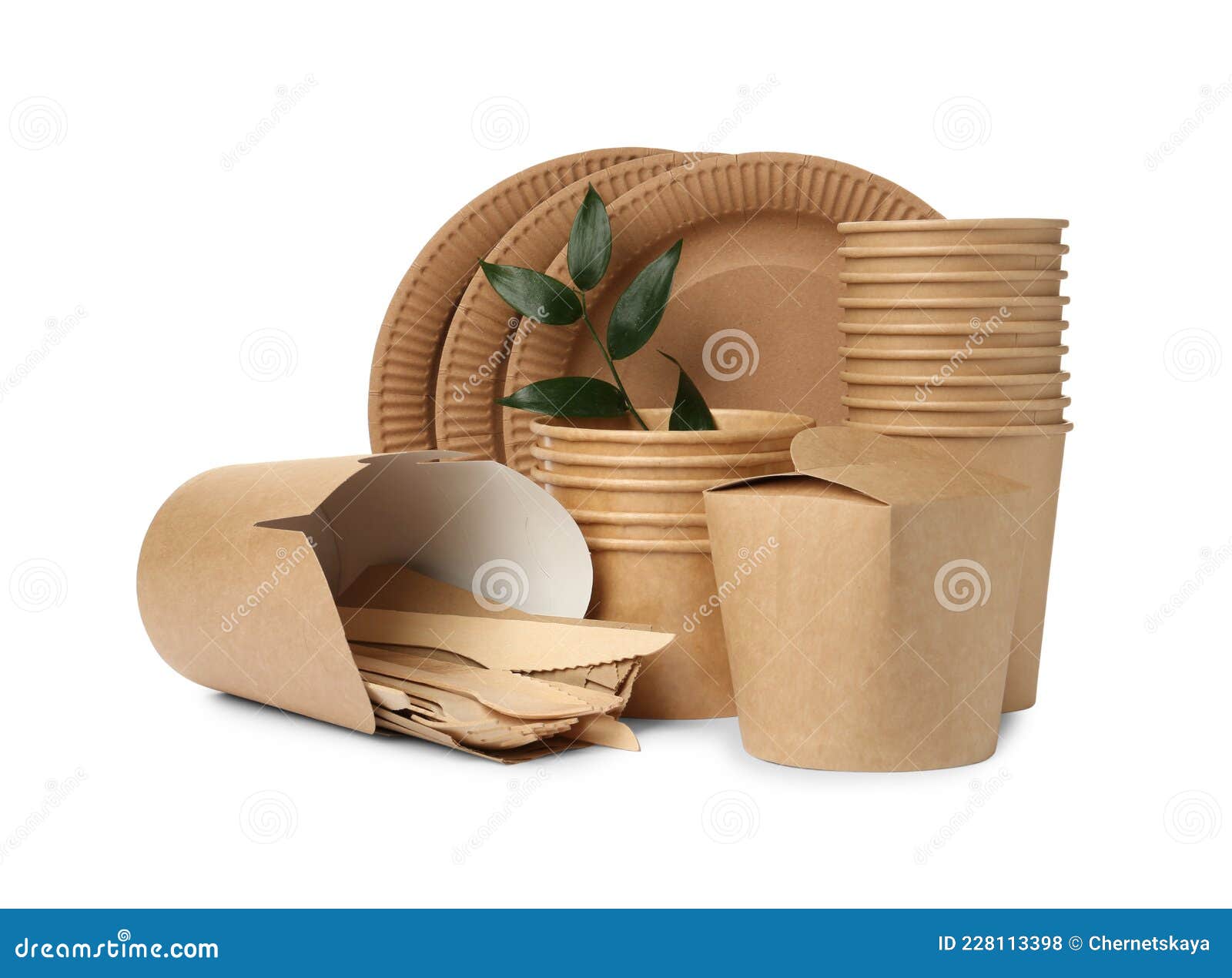 Different Eco Friendly Products on White Background Stock Photo - Image ...