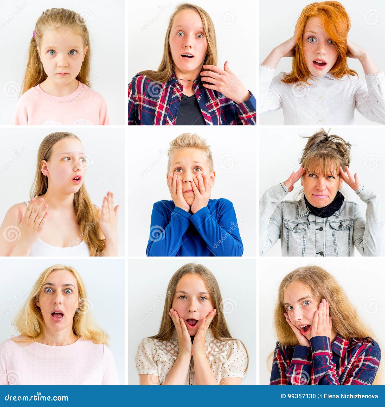 Different emotions collage stock photo. Image of joyful - 99357130