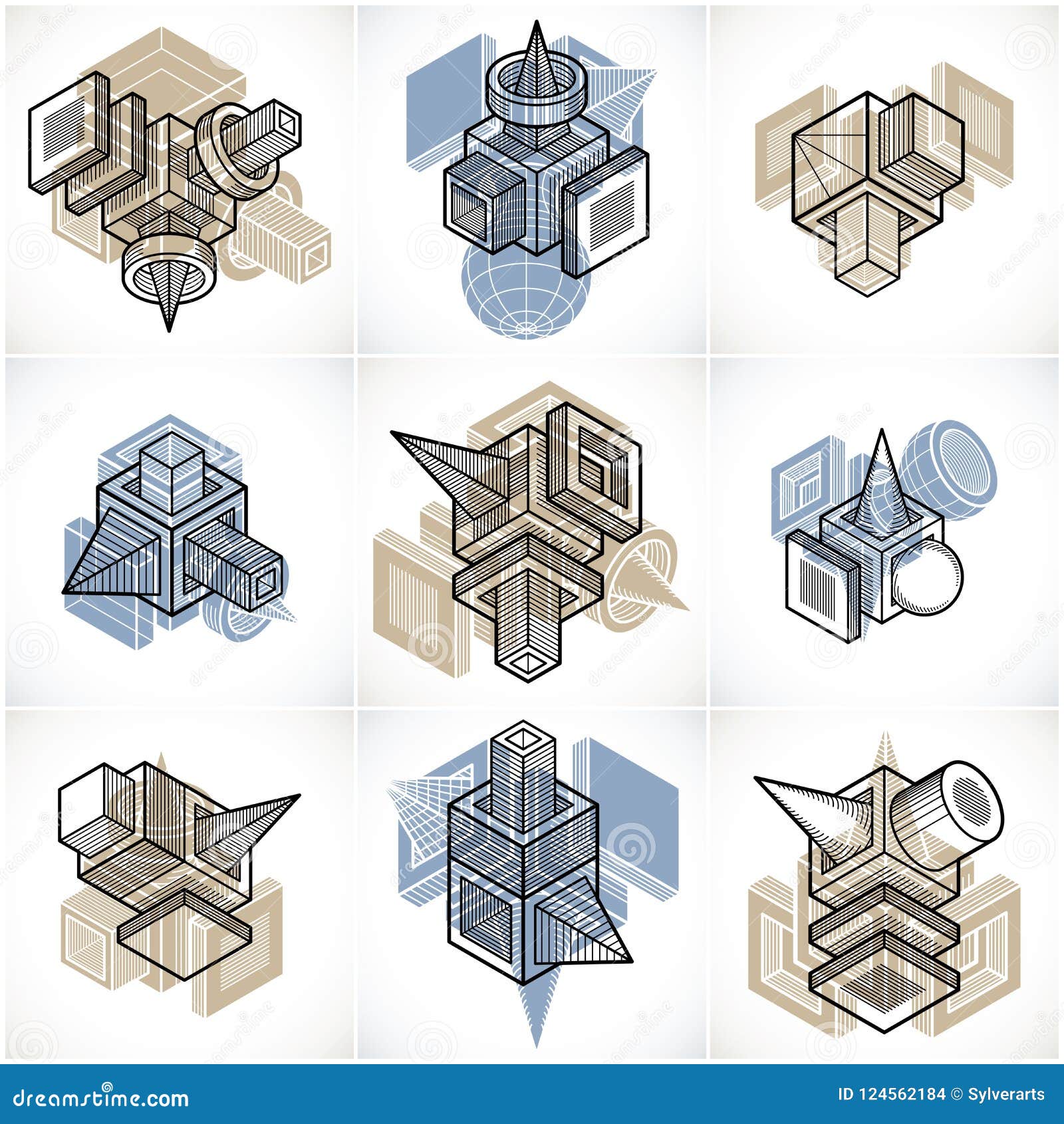 Different Engineering Constructions Collection, Abstract Vectors Stock ...