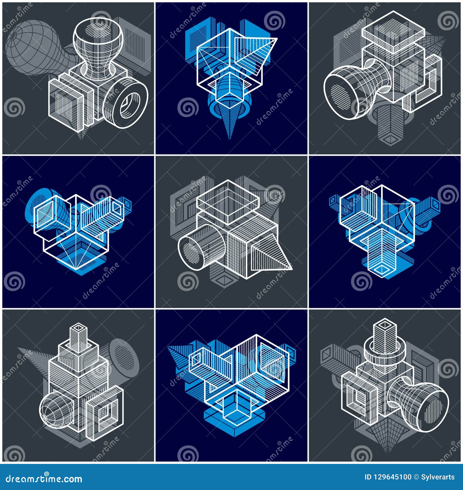 Different Engineering Constructions Collection, Abstract Vectors Stock ...