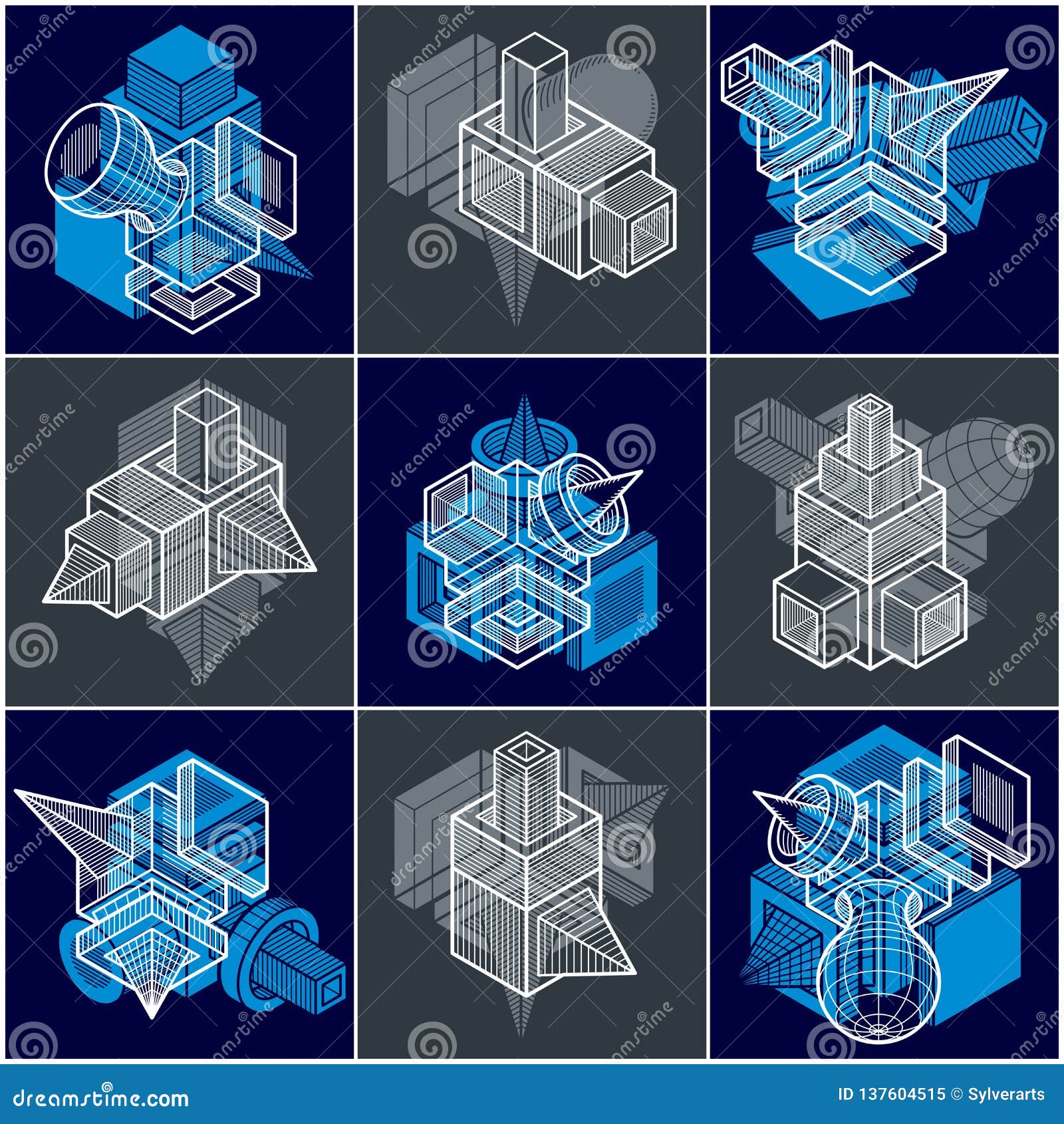 Different Engineering Constructions Collection, Abstract Vectors Set ...