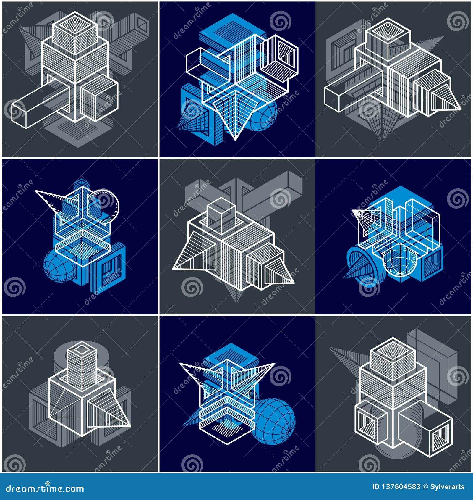 Different Engineering Constructions Collection, Abstract Vectors Set ...