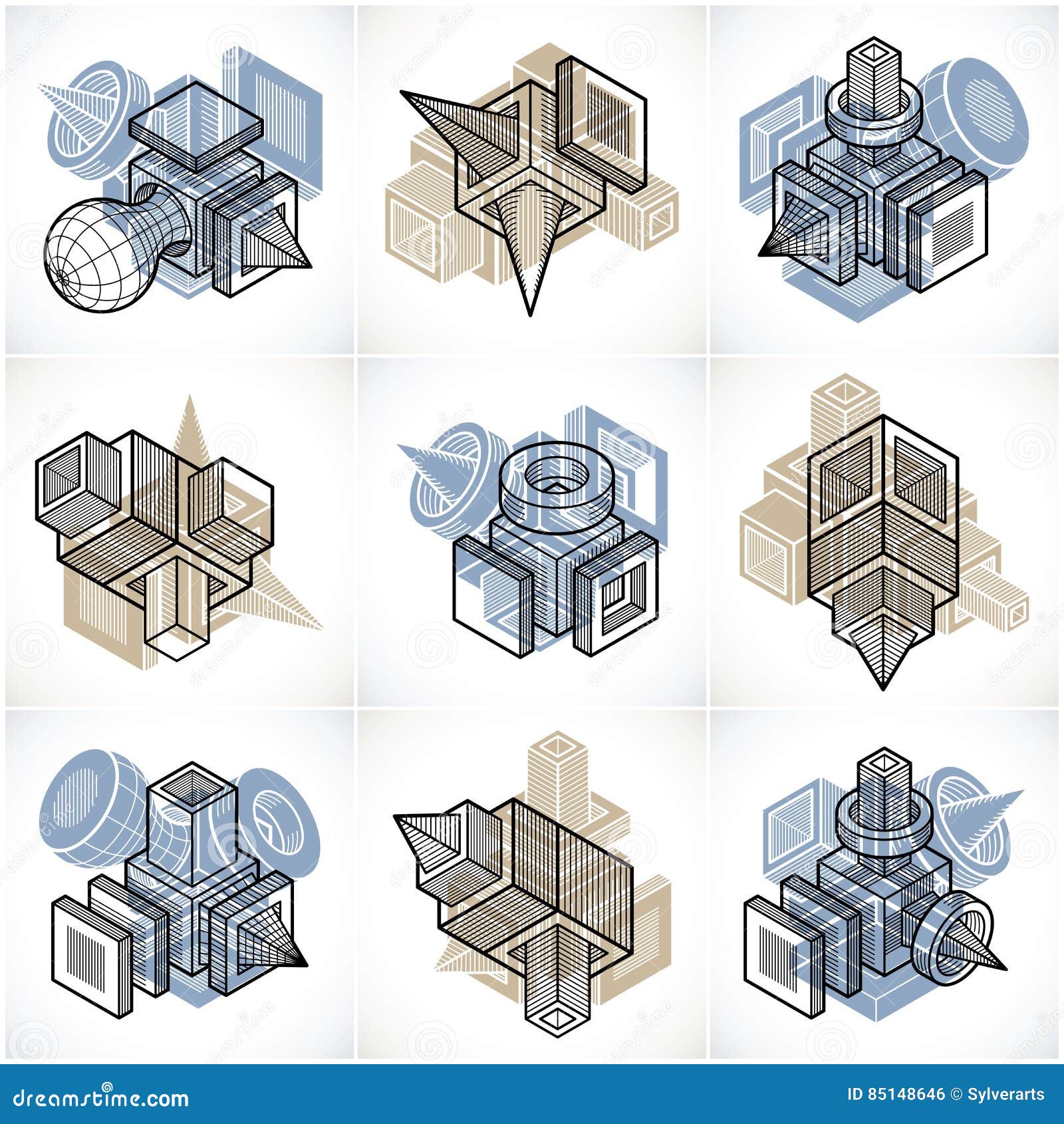 Different Engineering Constructions Collection, Abstract Vectors Stock ...