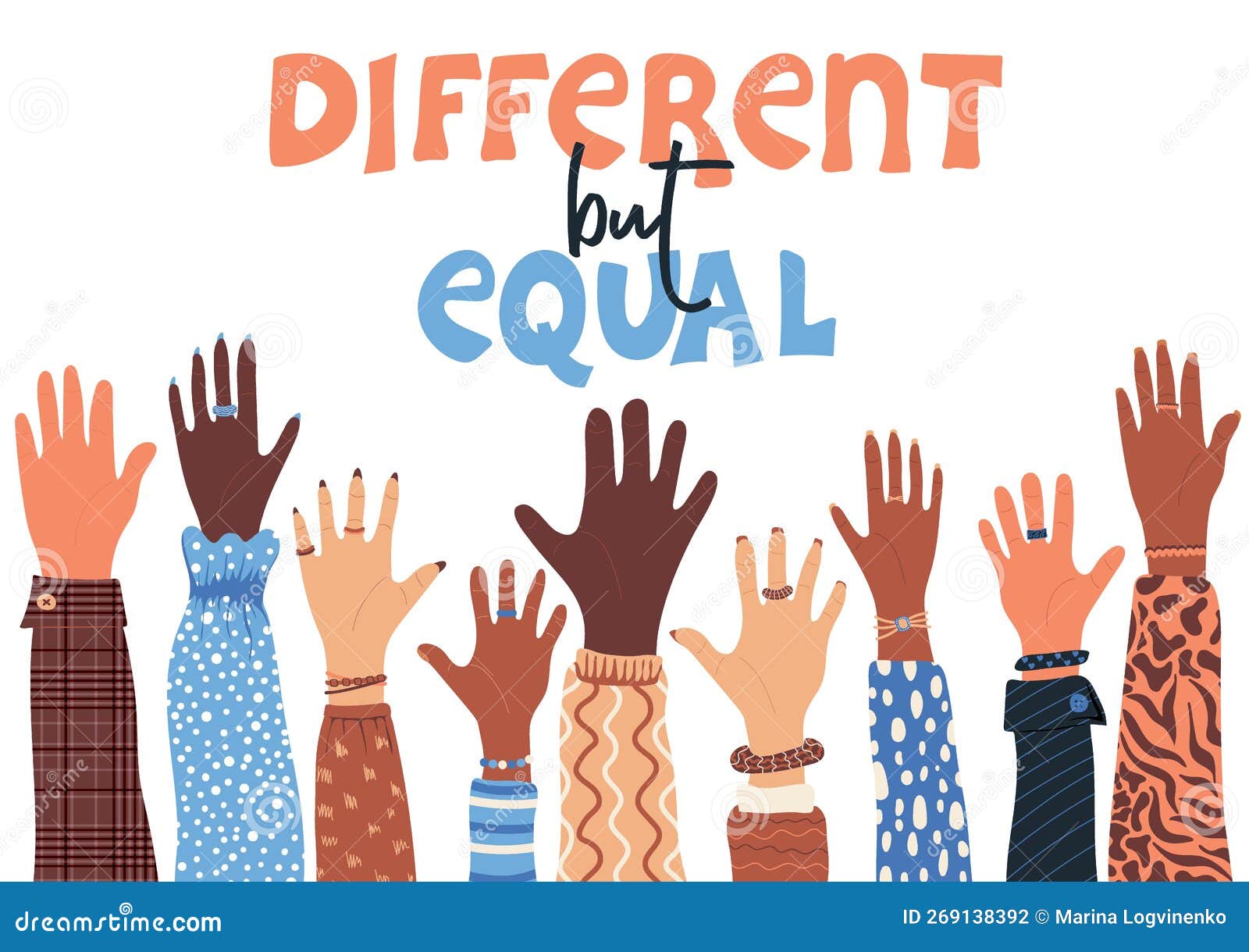 Different but Equal.Hands of People Multi Ethnic Races Stock Vector ... Different but Equal.Hands of People Multi Ethnic Races Stock Vector ...