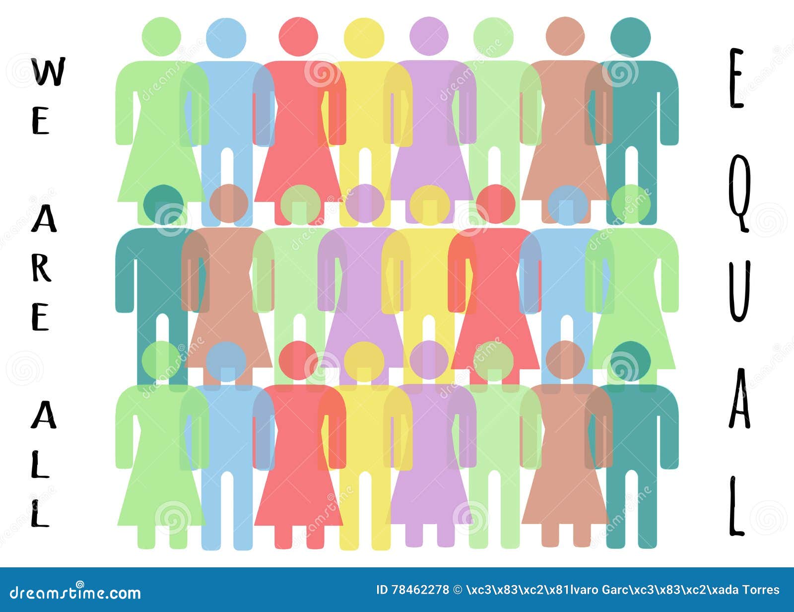 Different but equal 1 stock illustration. Illustration of gender - 78462278