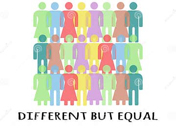 Different but equal 4 stock illustration. Illustration of feminism ...