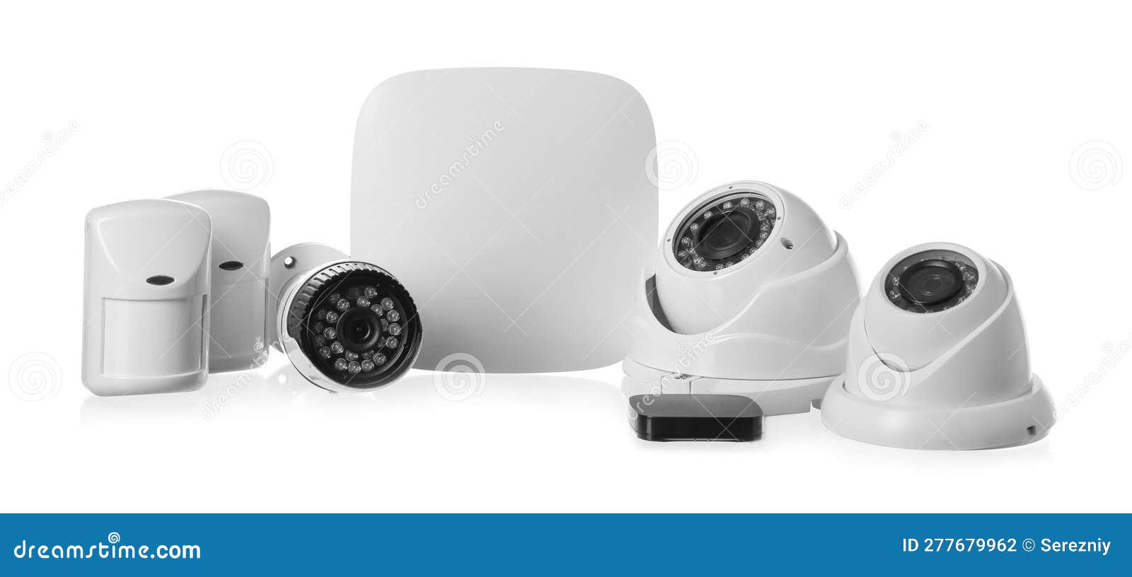 Different Equipment of Security System on White Background Stock Photo ...