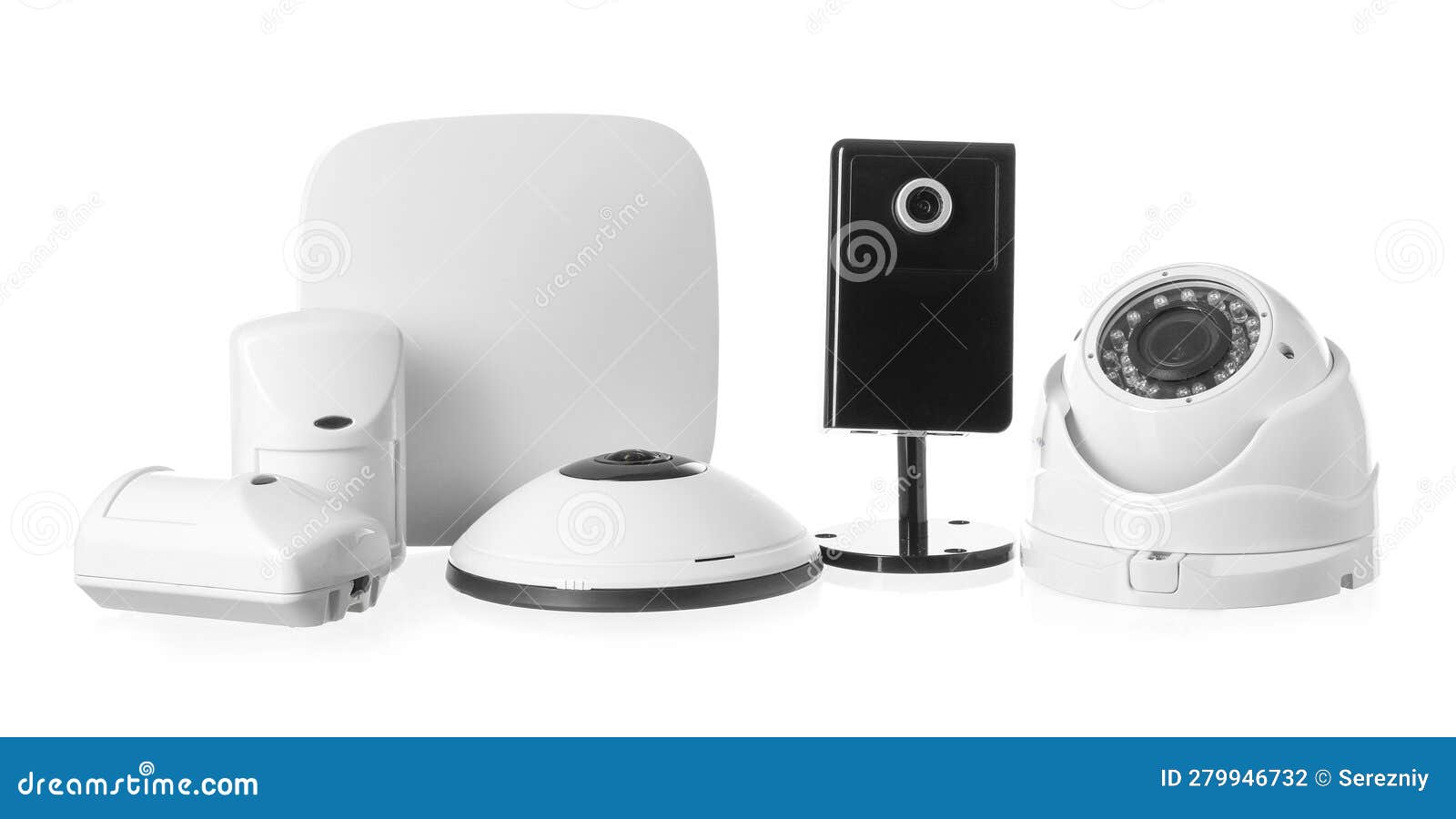 Different Equipment of Security System on White Background Stock Photo ...