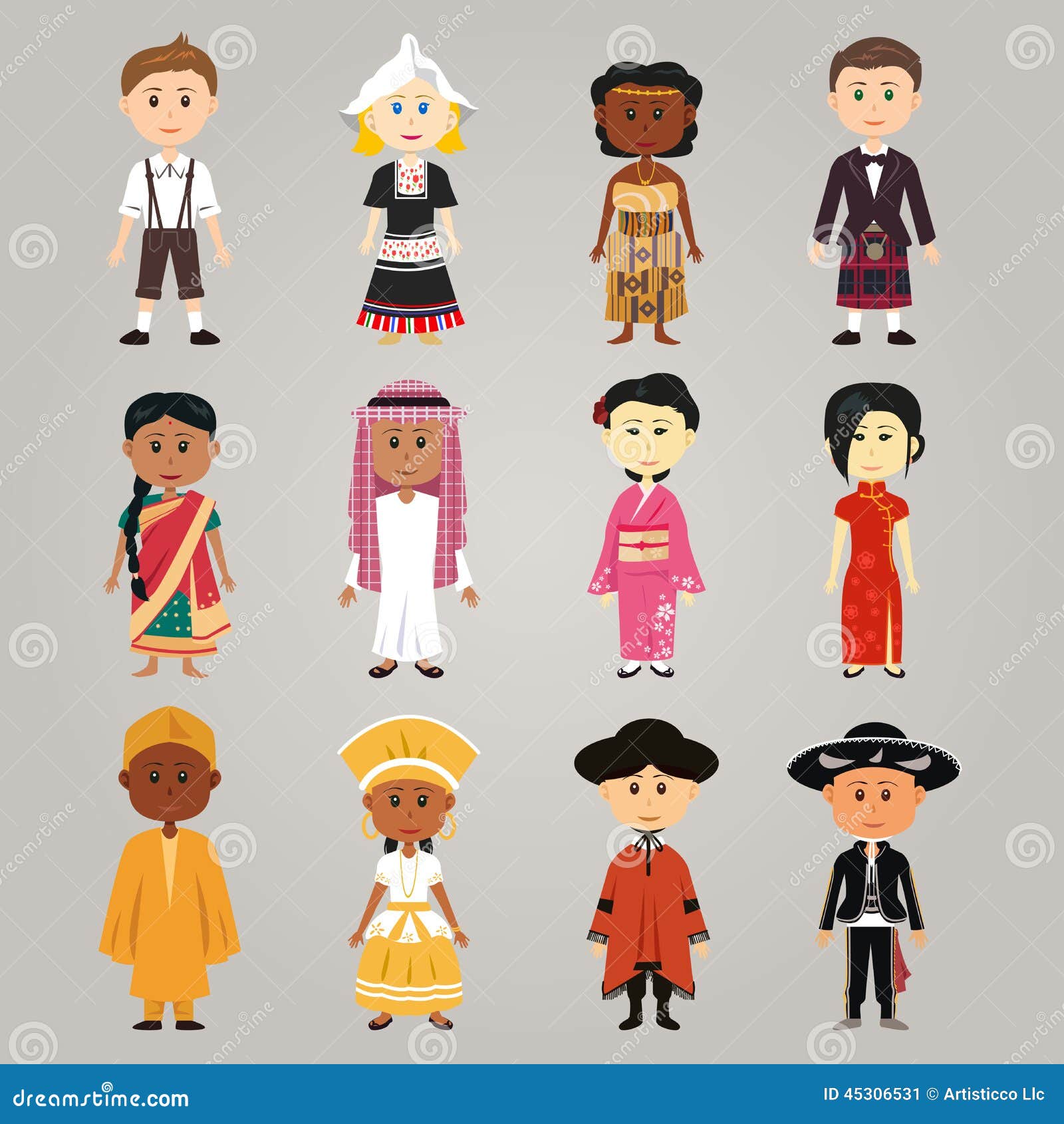 Different ethnic people stock vector. Illustration of multi - 45306531
