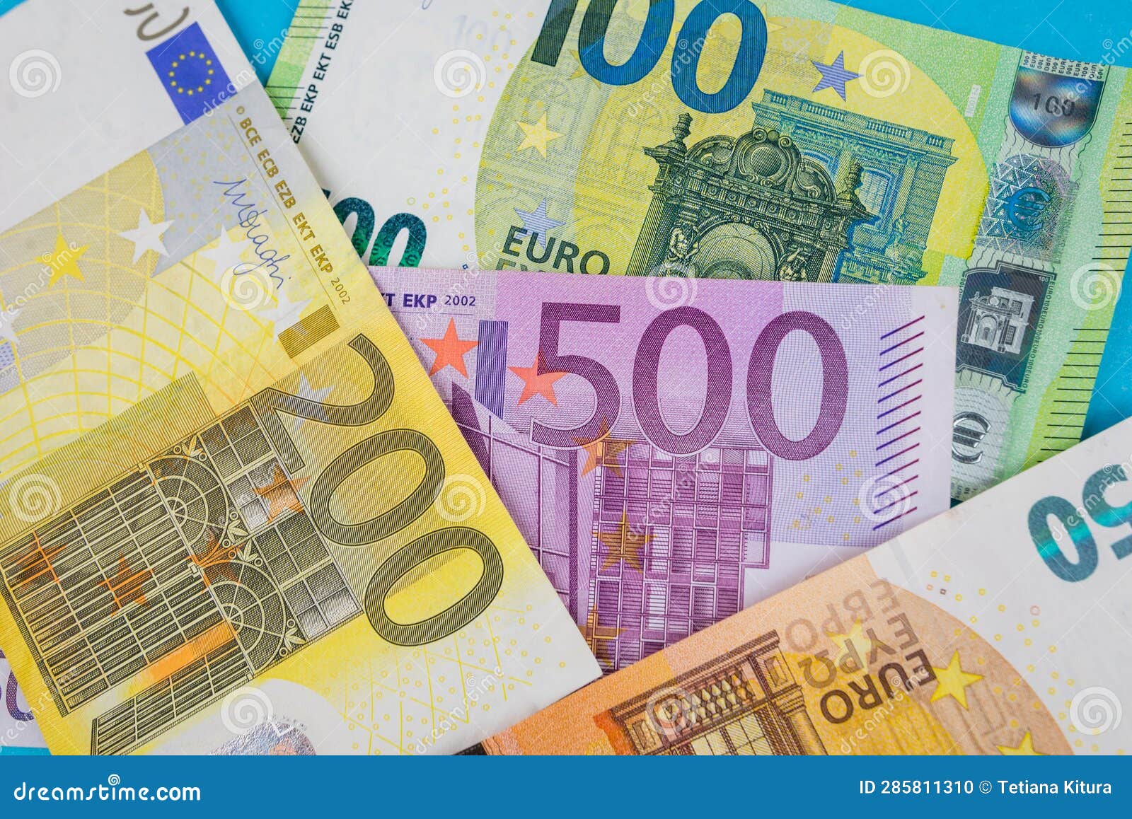 Different Euro Banknotes As Background, Closeup Stock Photo - Image of ...
