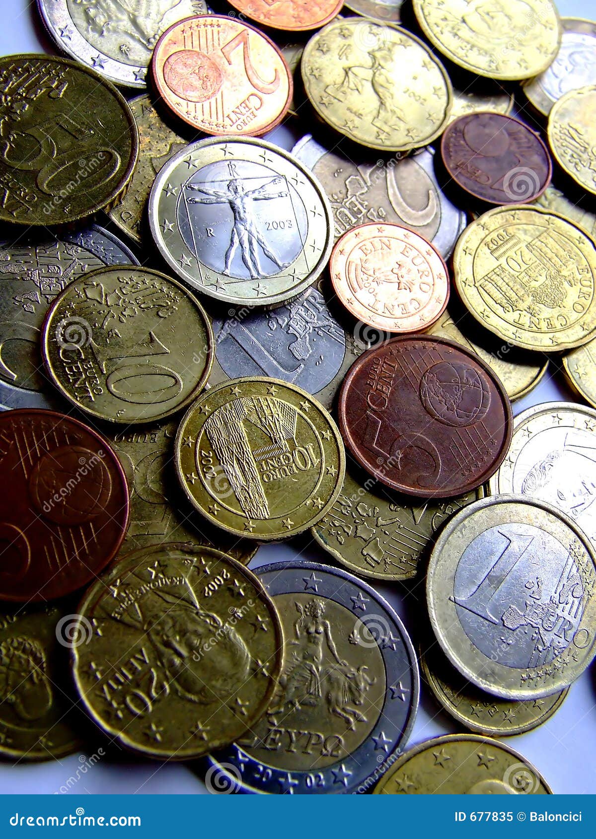 Different Euro coins stock image. Image of rich, size, bunch - 677835