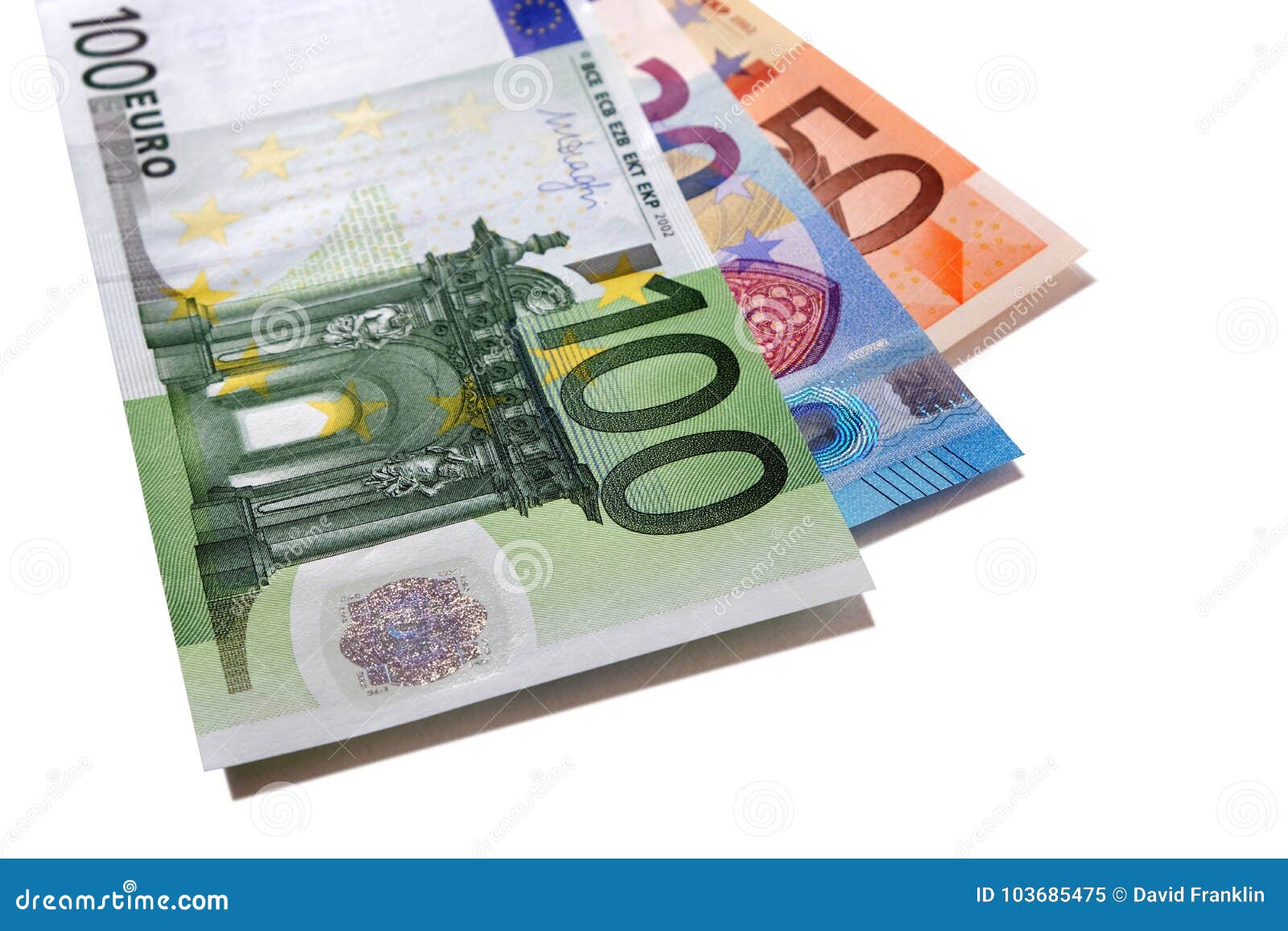 Different Euro Currency Bills on White Stock Image - Image of euros ...
