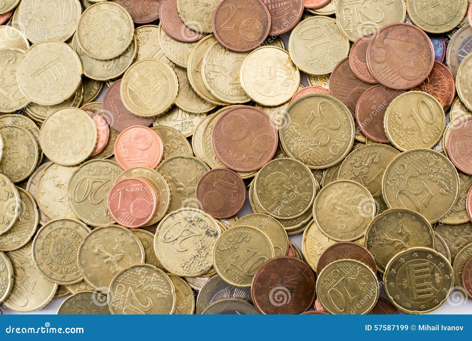 Different Euro Currency Coins Stock Image - Image of euro, change: 57587199