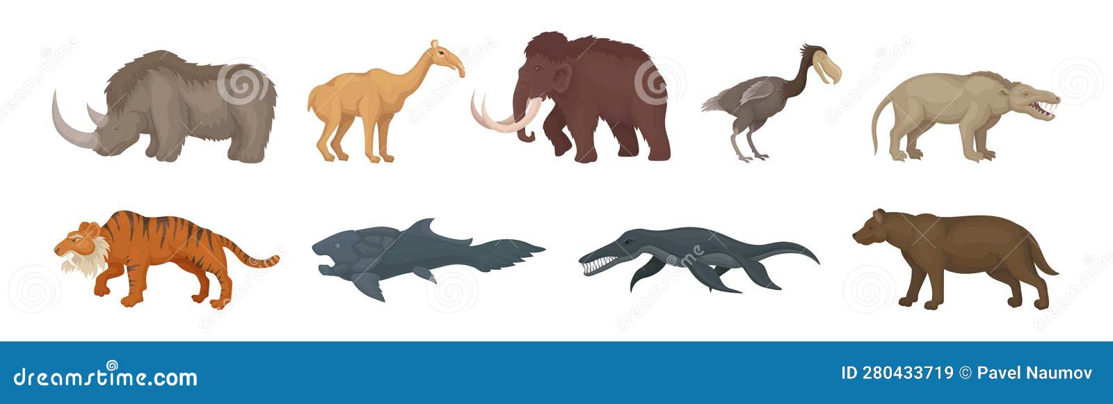 Different Extinct Prehistoric Animals and Beast Vector Set Stock Vector ... Different Extinct Prehistoric Animals and Beast Vector Set Stock Vector ...
