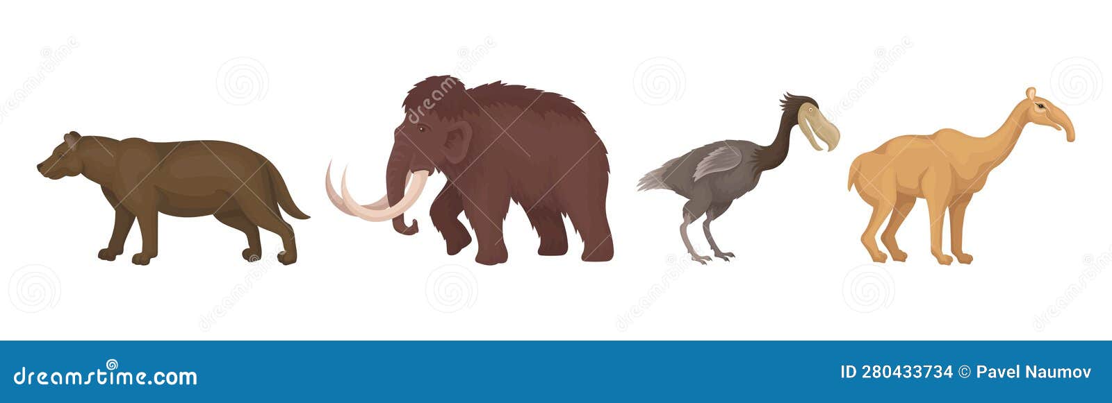 Different Extinct Prehistoric Animals and Beast Vector Set Stock Vector ... Different Extinct Prehistoric Animals and Beast Vector Set Stock Vector ...
