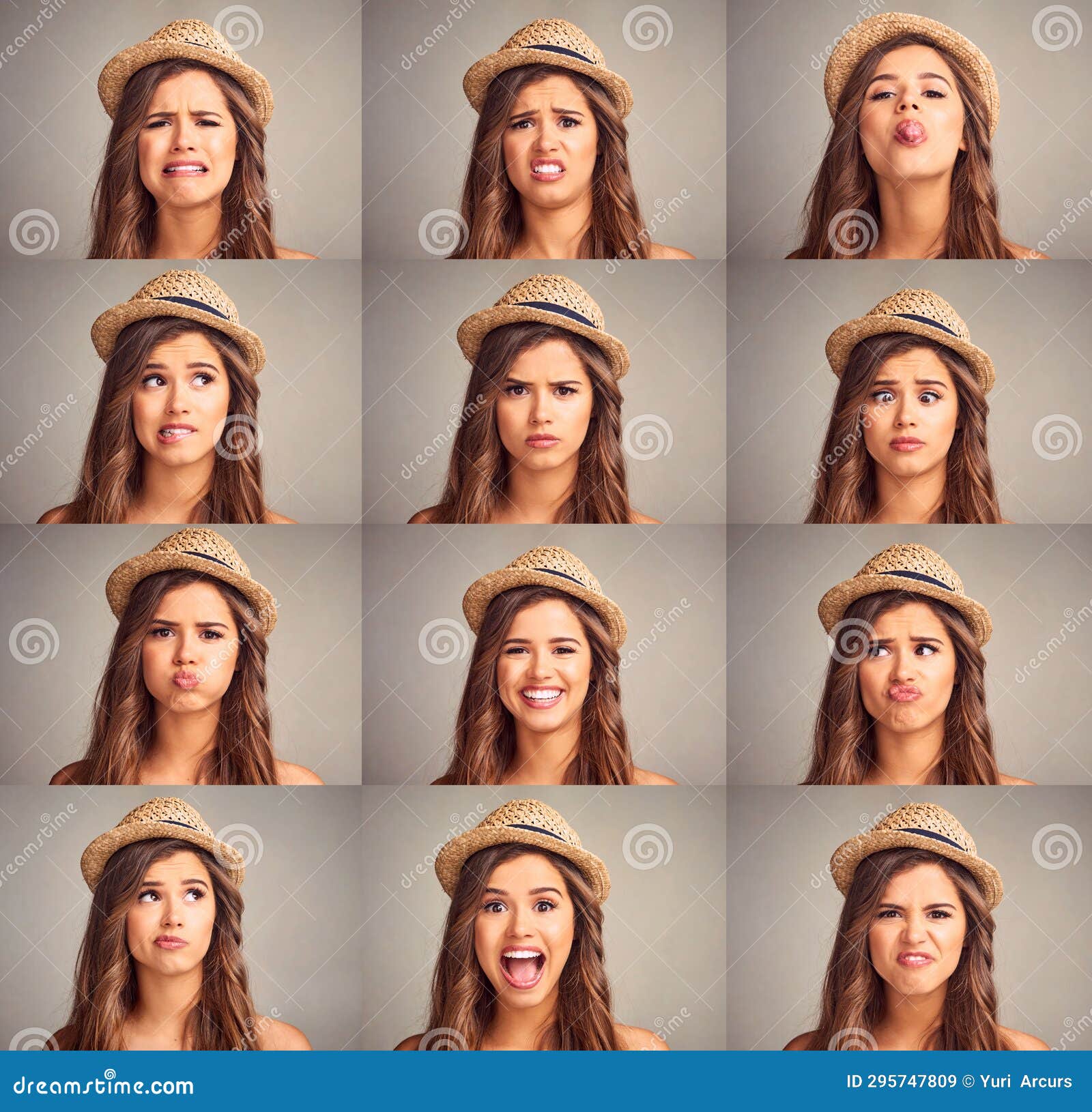 Different Faces for Different Feelings. Composite Studio Image of an ...