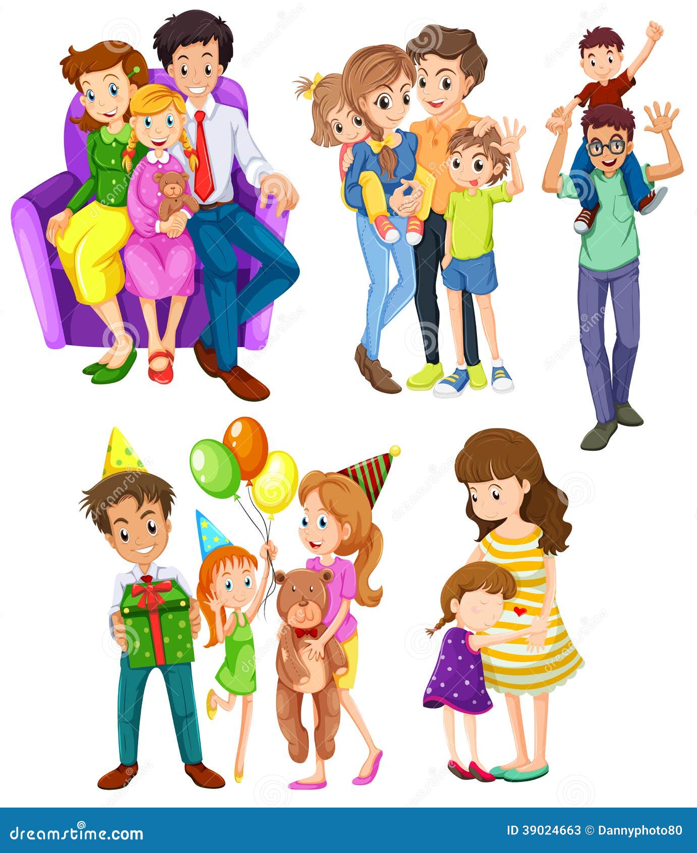 Different families stock vector. Image of character, people - 39024663