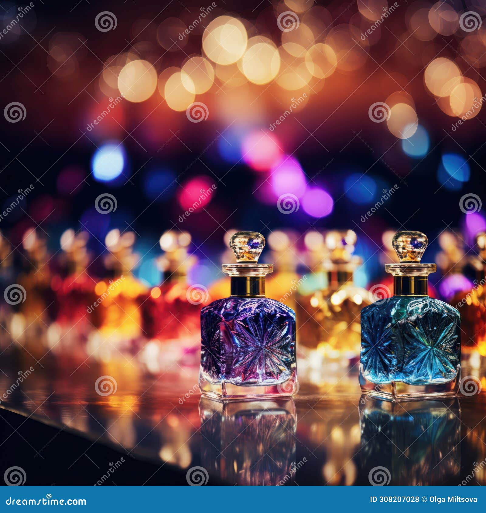 Different Fancy Glass Perfume Bottles, Generative AI Stock Illustration ...