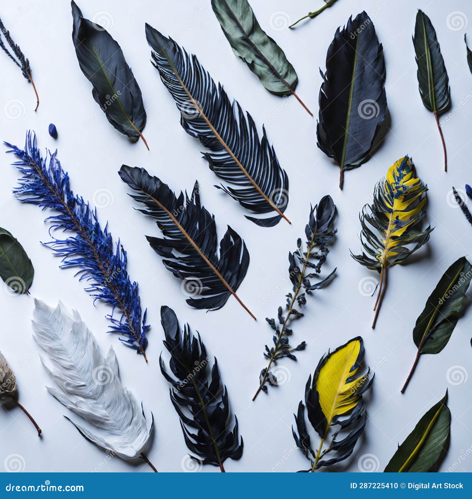 Different Feather Vector Set on a White Background is a Versatile ...